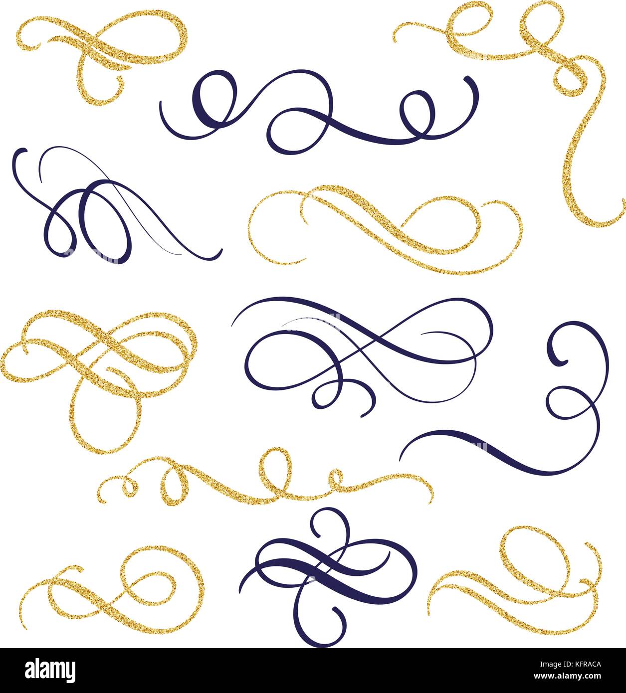 Gold Vector Swirls