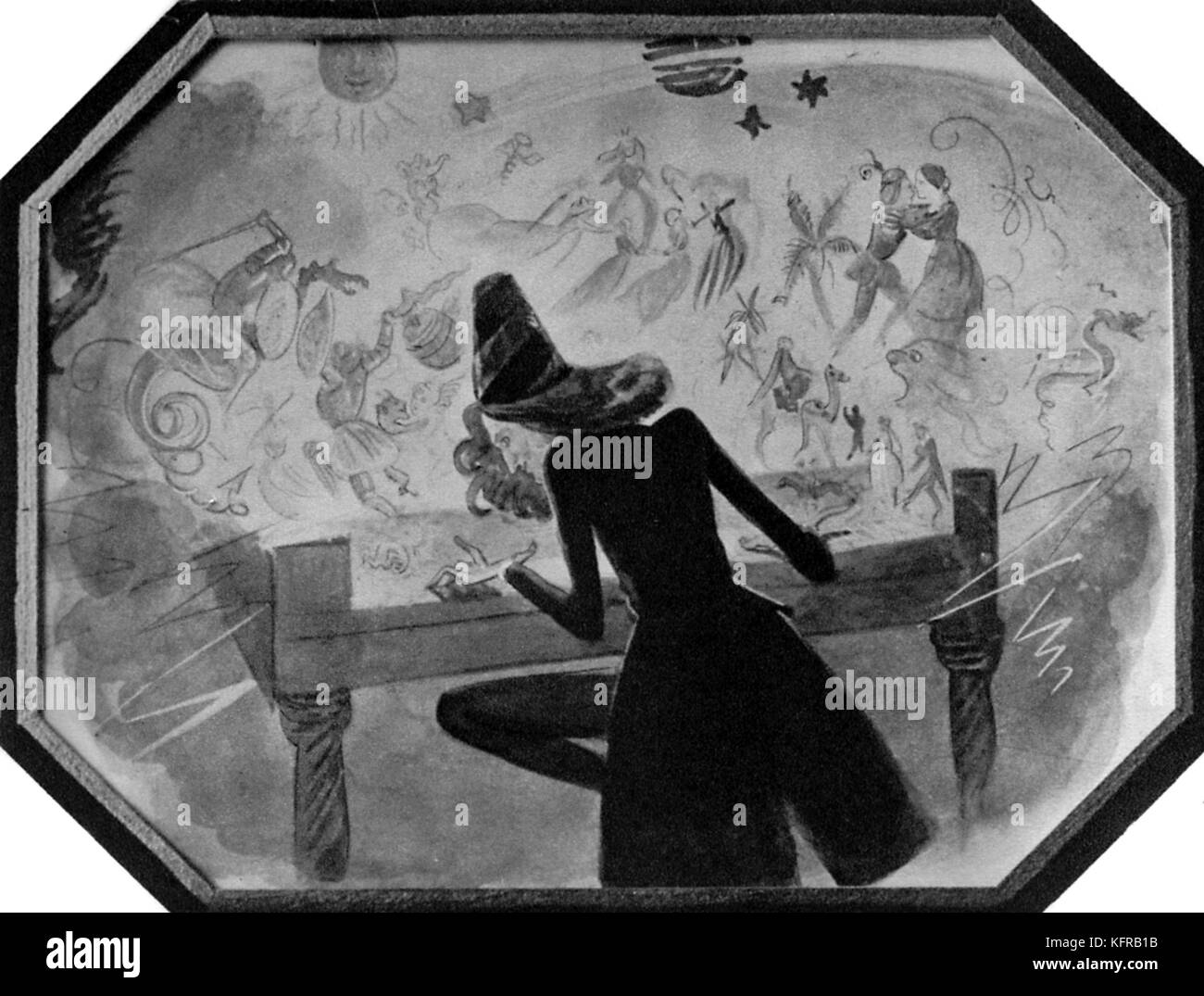 Franz Liszt at piano, Berlin, 1842. After silhouette by Karl August ...