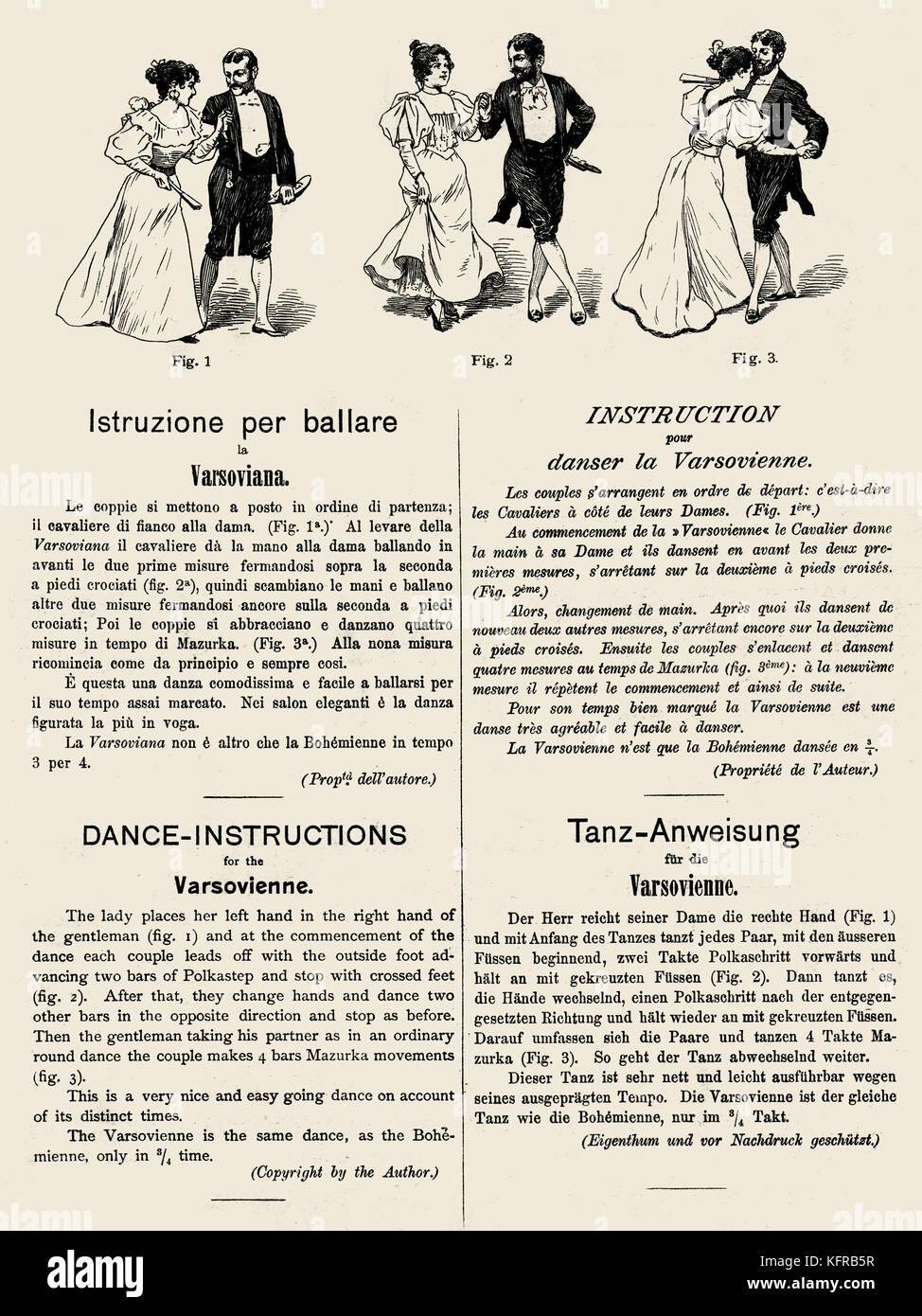 Instructions for dancing the Varsovienne.(From score for dancers during ...