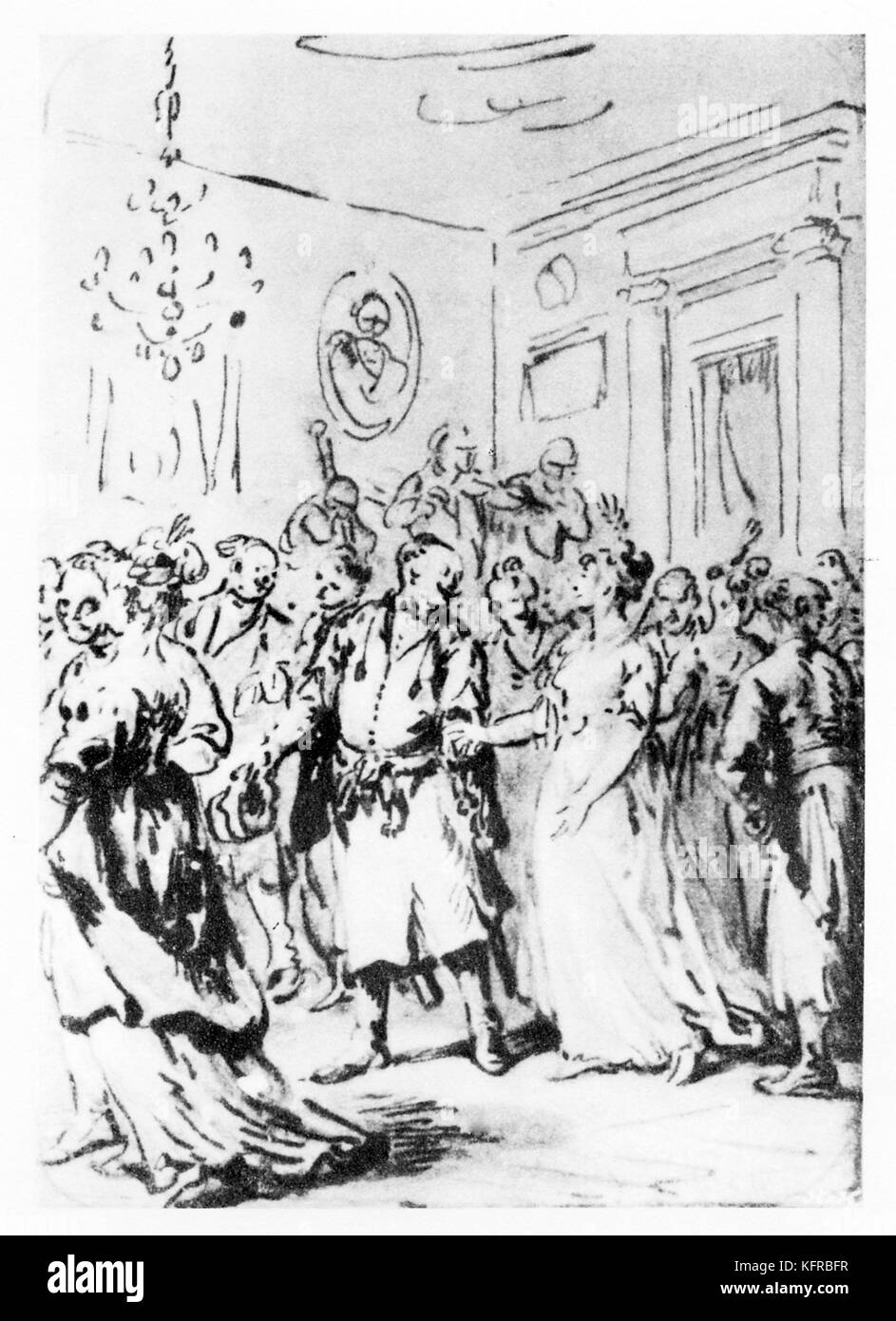 Couple Slow Dancing Drawing