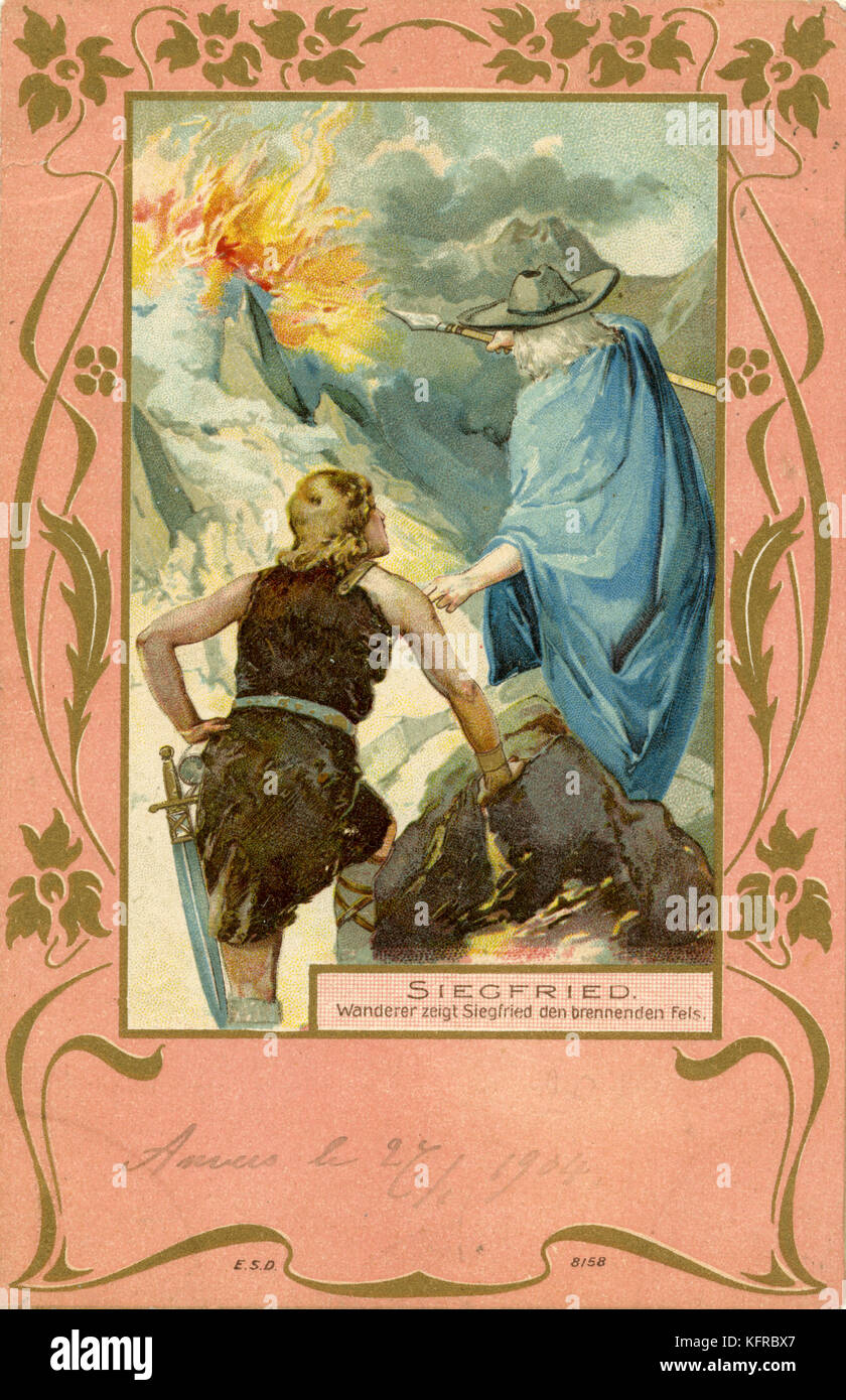 Siegfried by Wagner - illustration. Richard Wagner, German composer ... Siegfried by Wagner - illustration. Richard Wagner, German composer ...