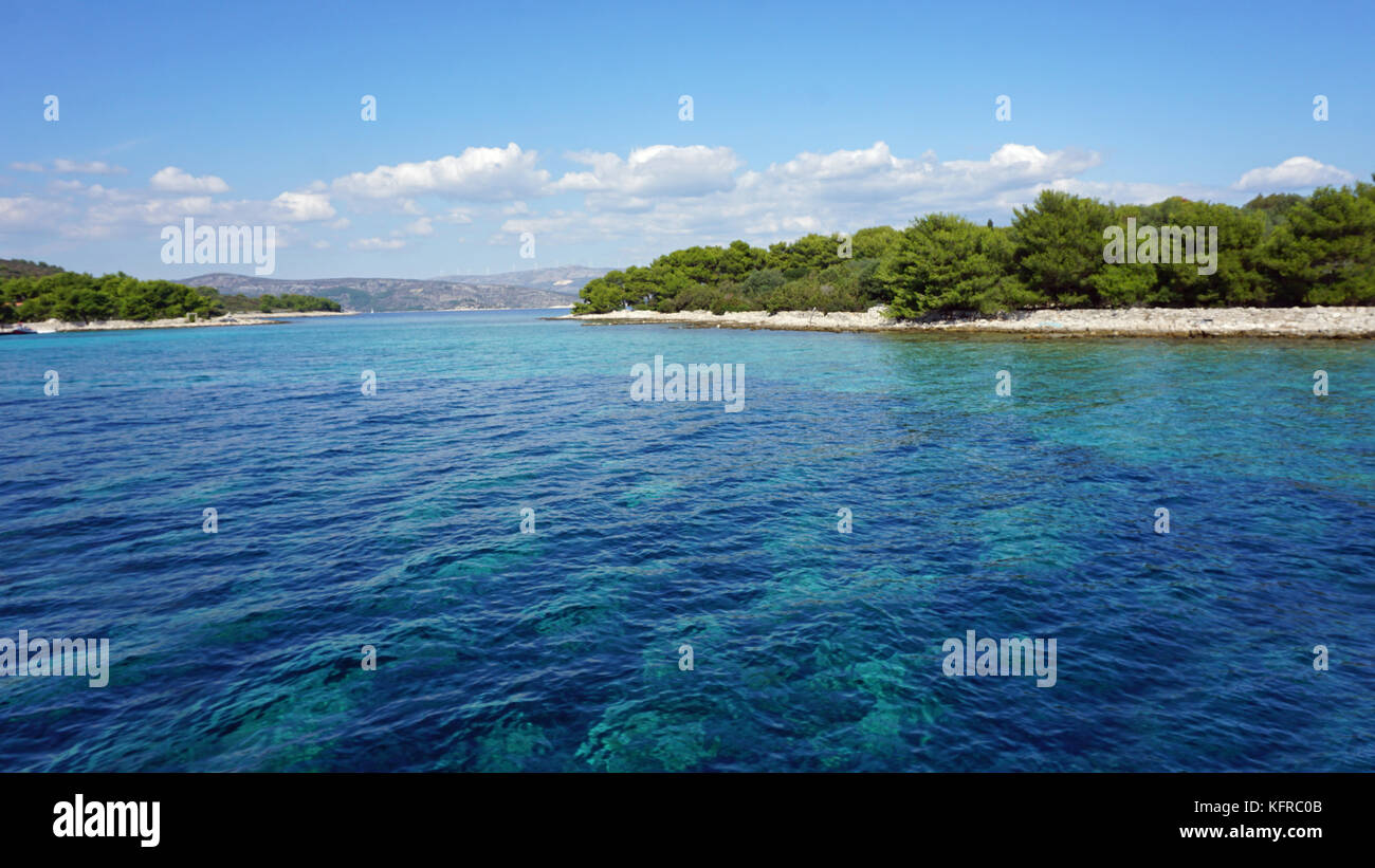 amazing blue laggon in croatia near split Stock Photo - Alamy