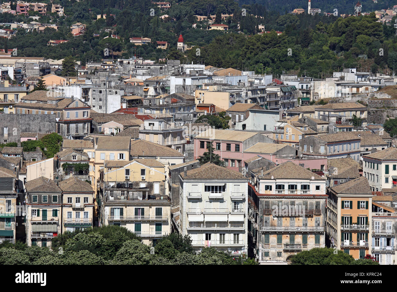Old buildings cityscape Corfu town Greece Stock Photo - Alamy