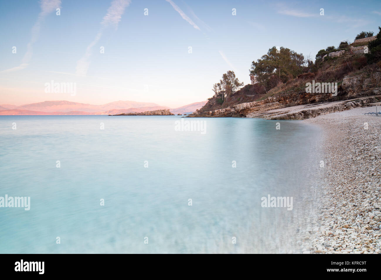 Greece coast, calm blue water, rocks, mediterranean landscapes, Ionian ...