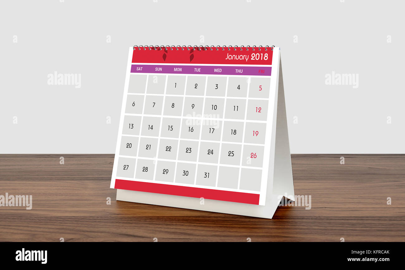 2018 calendar vector hi-res stock photography and images - Alamy