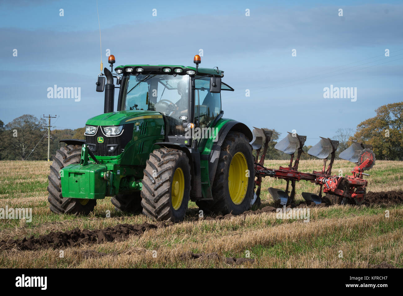 Tractors competing in Ploughing Match Stock Photo - Alamy