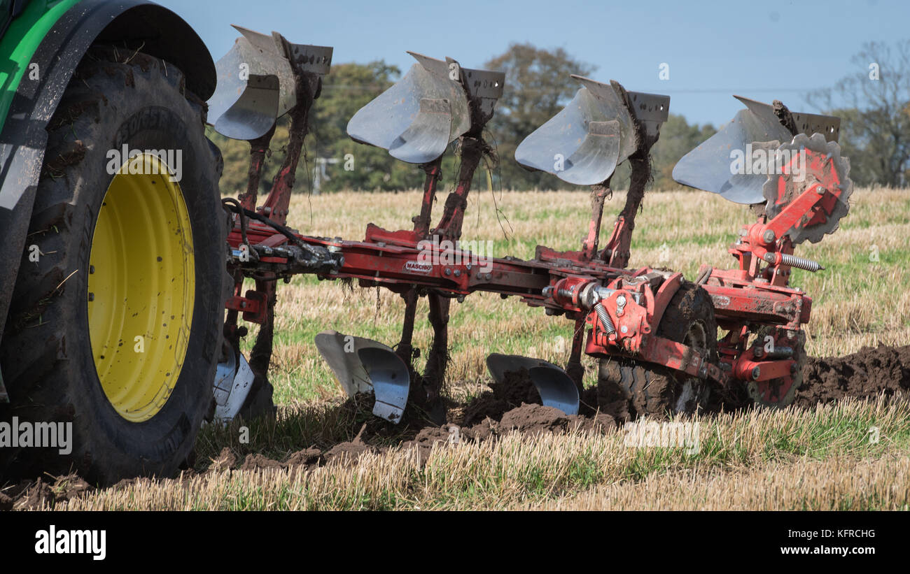 Tractors competing in Ploughing Match Stock Photo - Alamy