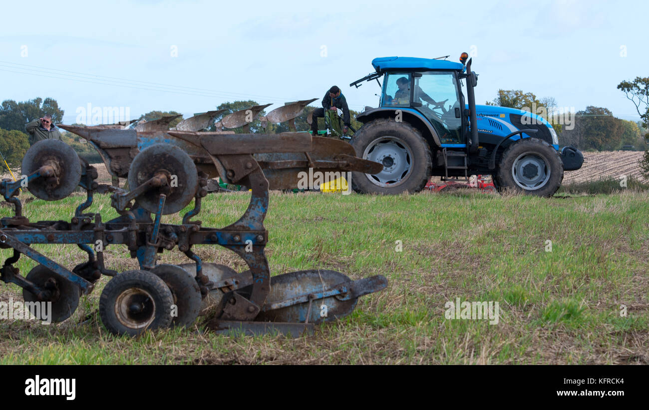 Tractors competing in Ploughing Match Stock Photo - Alamy