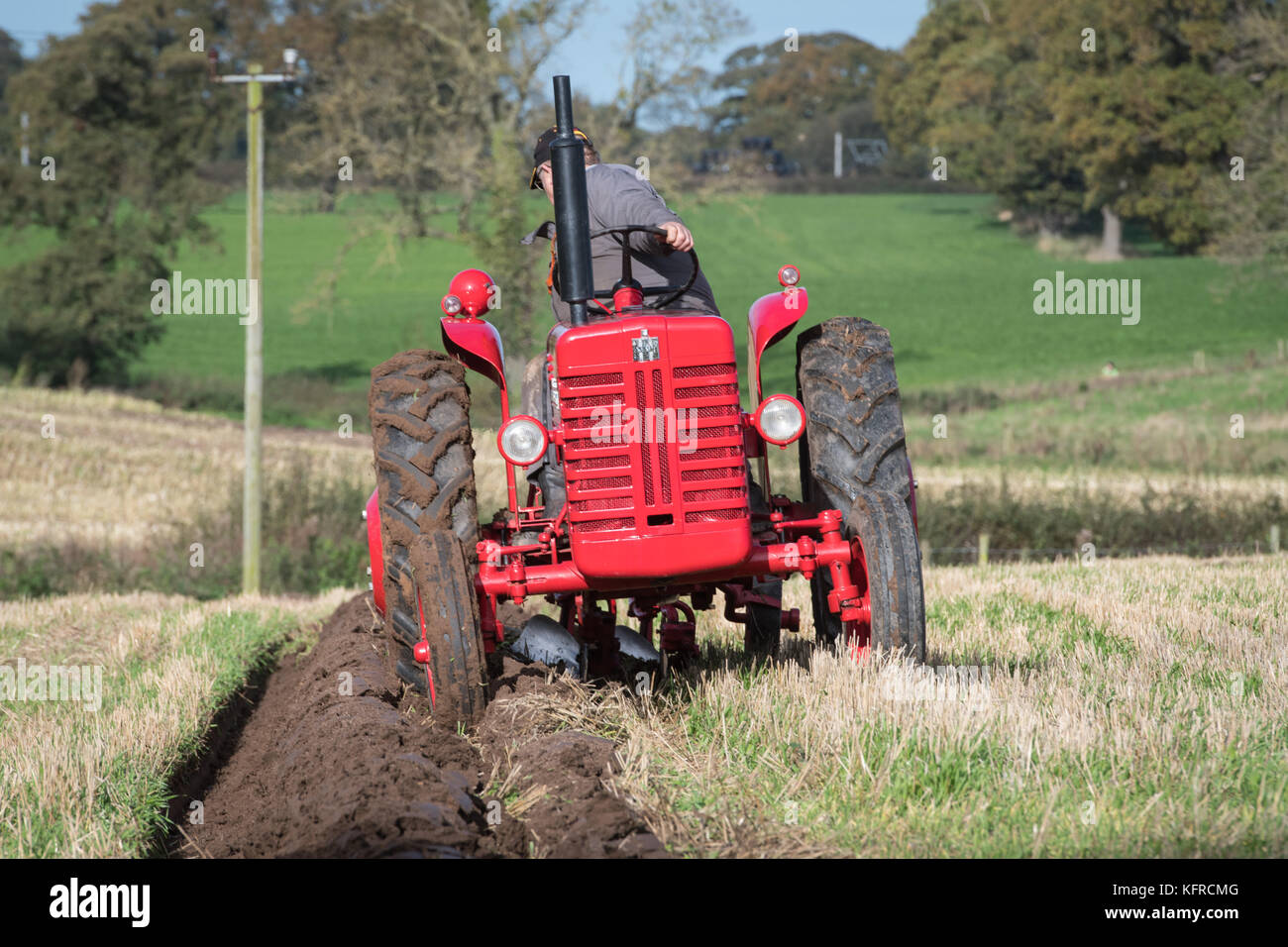 Tractors competing in Ploughing Match Stock Photo - Alamy