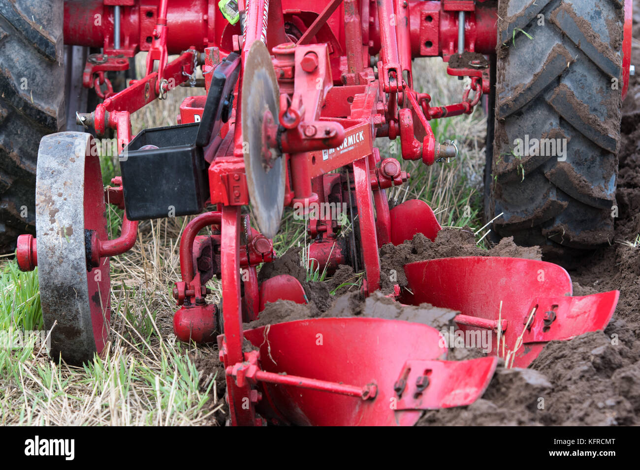 Tractors competing in Ploughing Match Stock Photo - Alamy