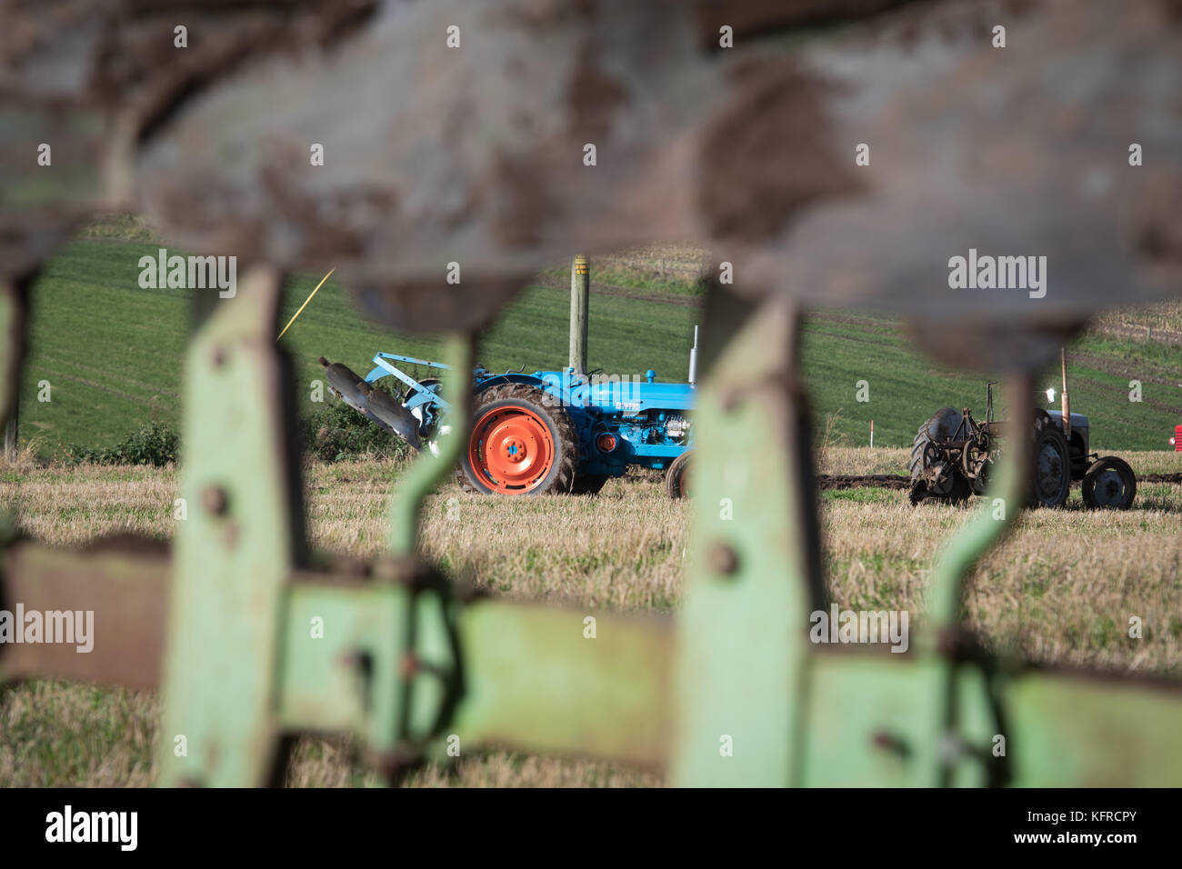Tractors competing in Ploughing Match Stock Photo - Alamy