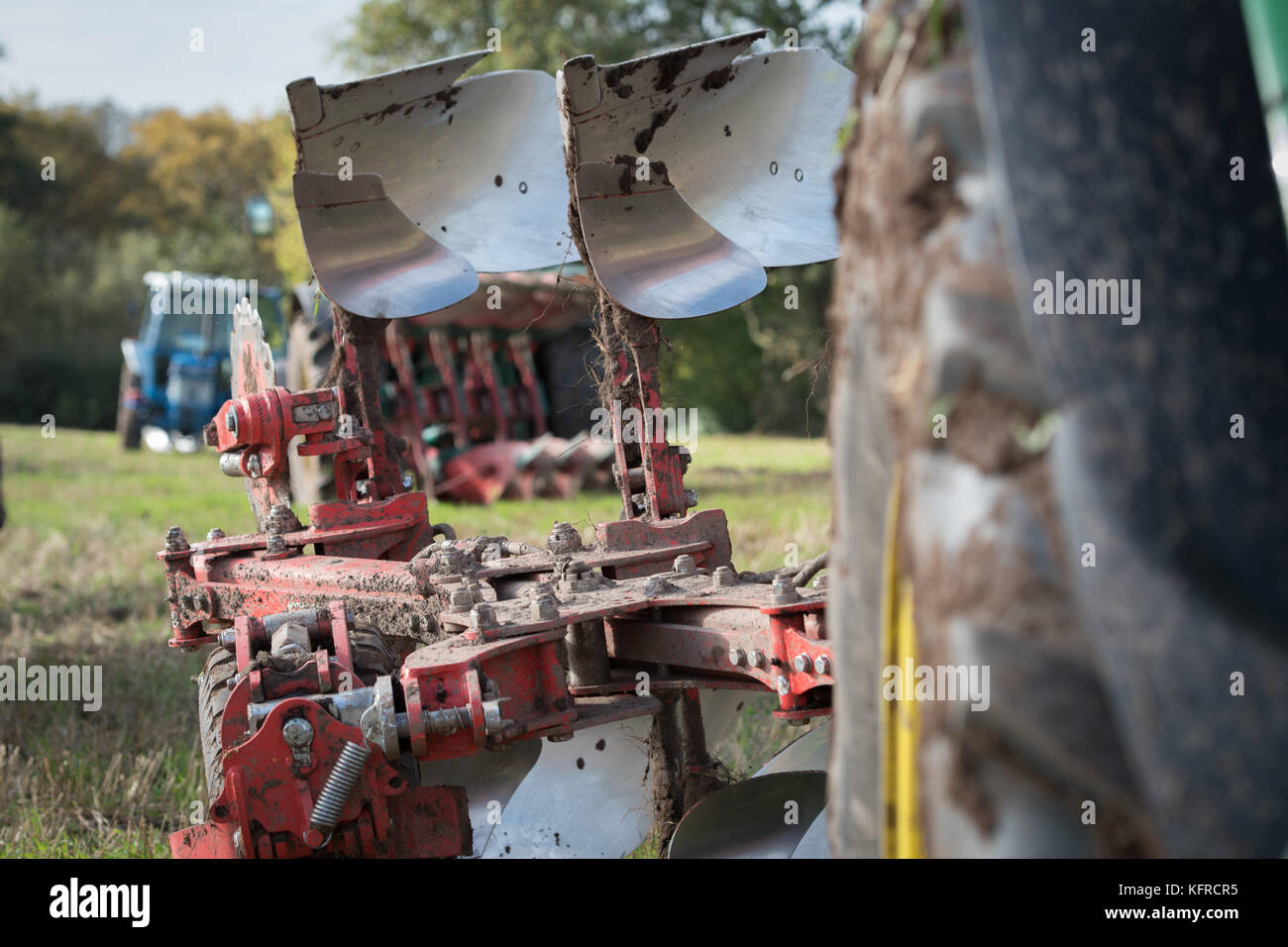 Tractors competing in Ploughing Match Stock Photo - Alamy