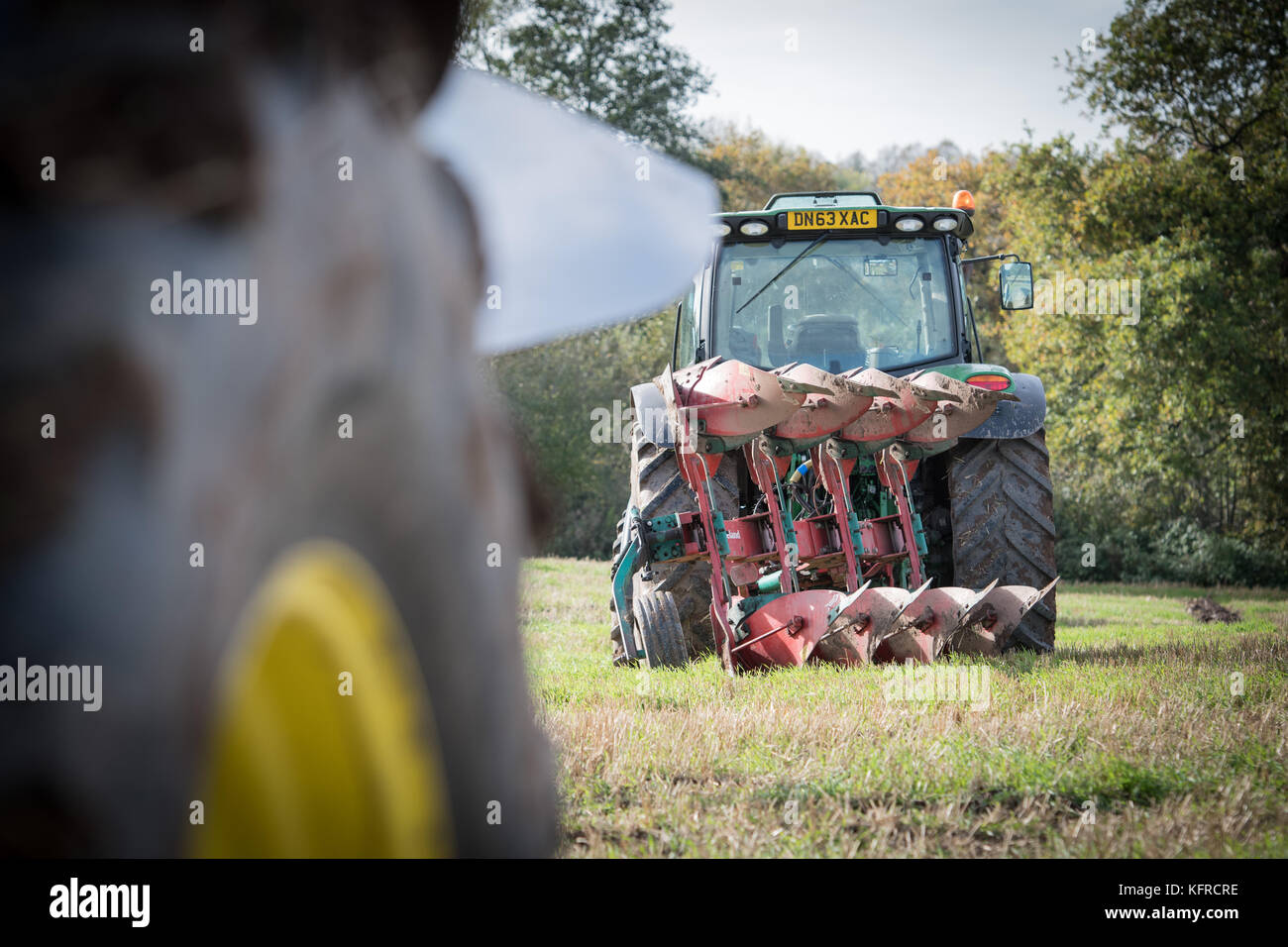 Tractors competing in Ploughing Match Stock Photo - Alamy