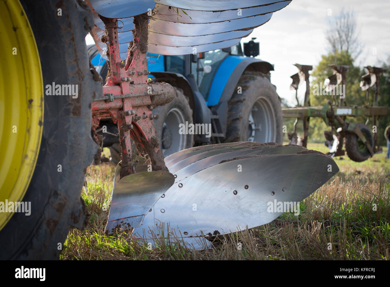 Tractors competing in Ploughing Match Stock Photo - Alamy