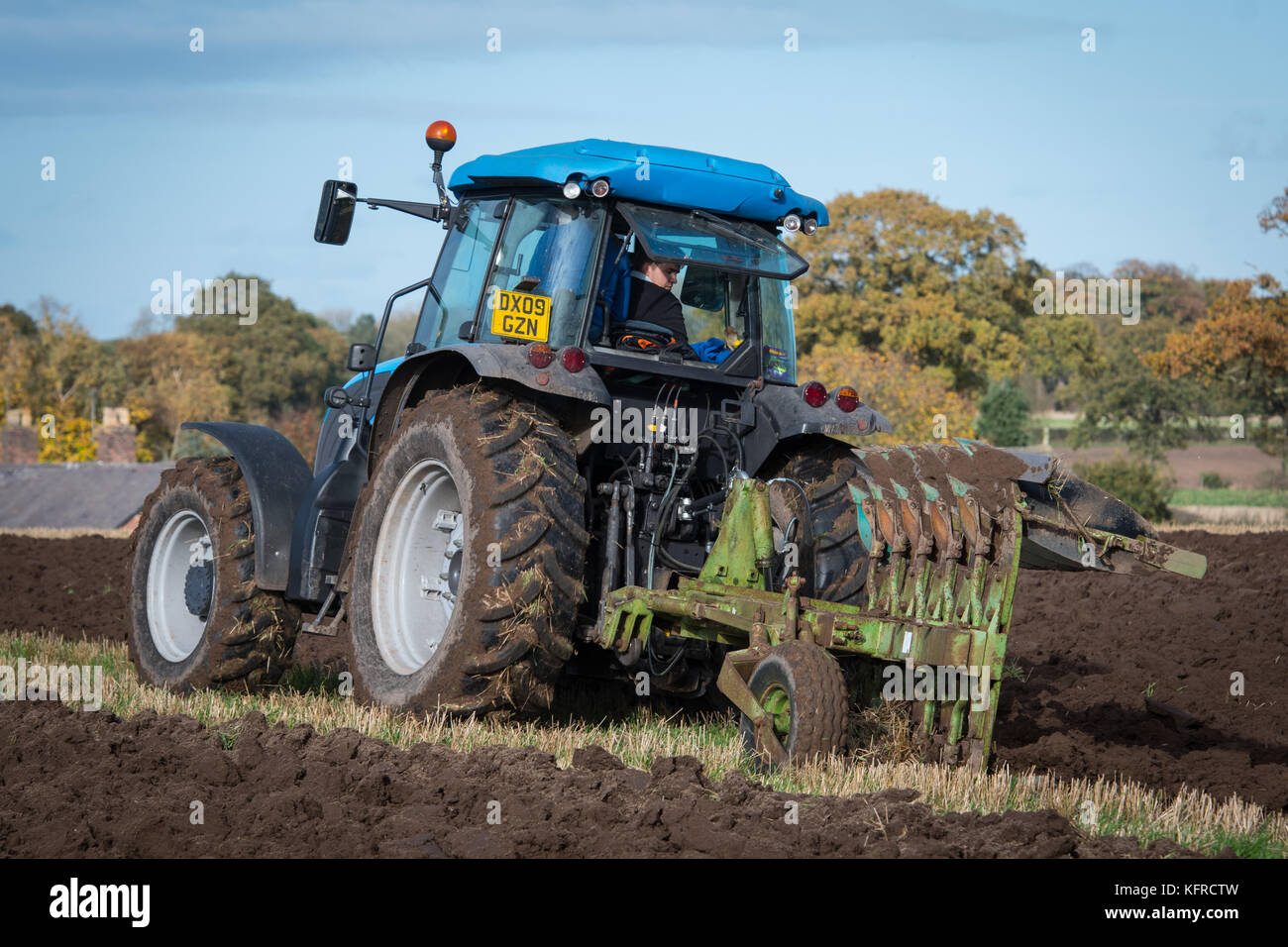 Tractors competing in Ploughing Match Stock Photo - Alamy