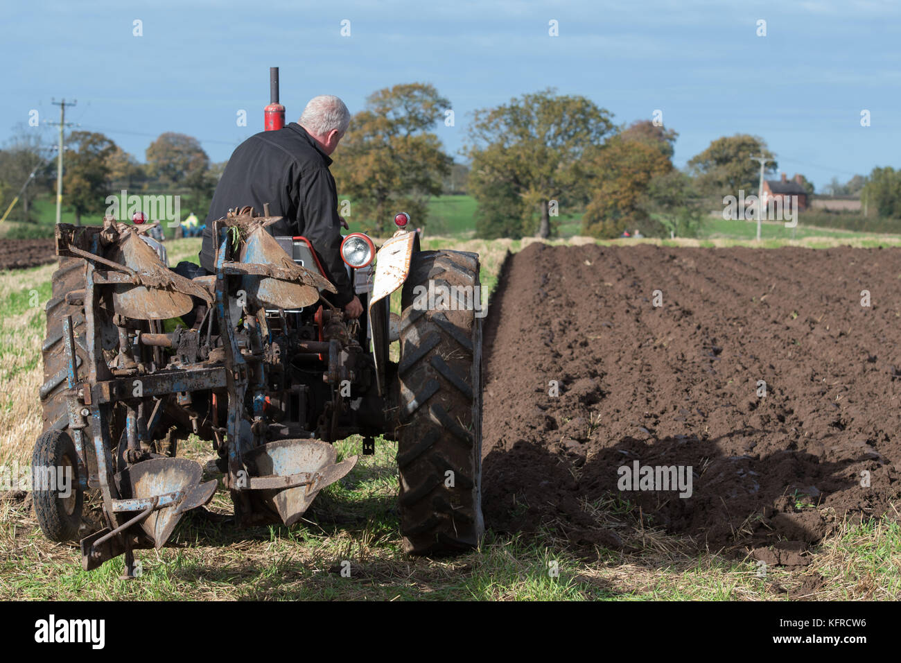 Tractors competing in Ploughing Match Stock Photo - Alamy