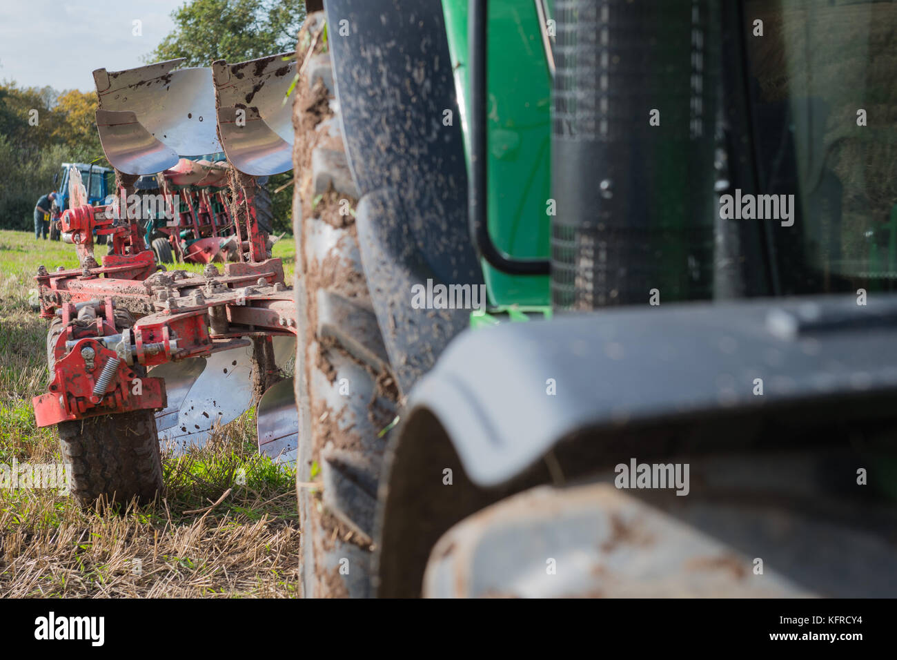 Tractors competing in Ploughing Match Stock Photo - Alamy
