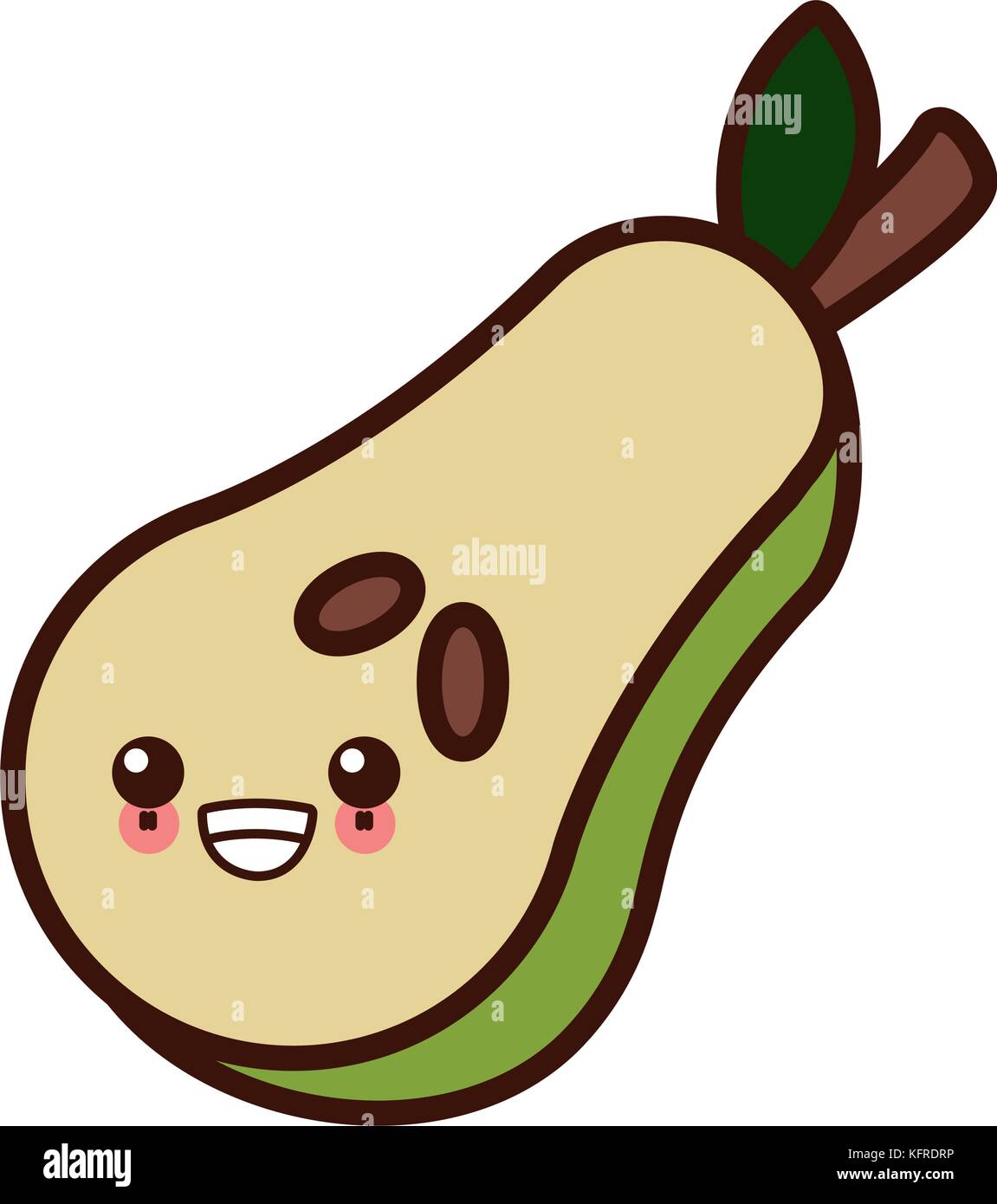 Delicious pear fruit cute kawaii cartoon Stock Vector Image & Art - Alamy