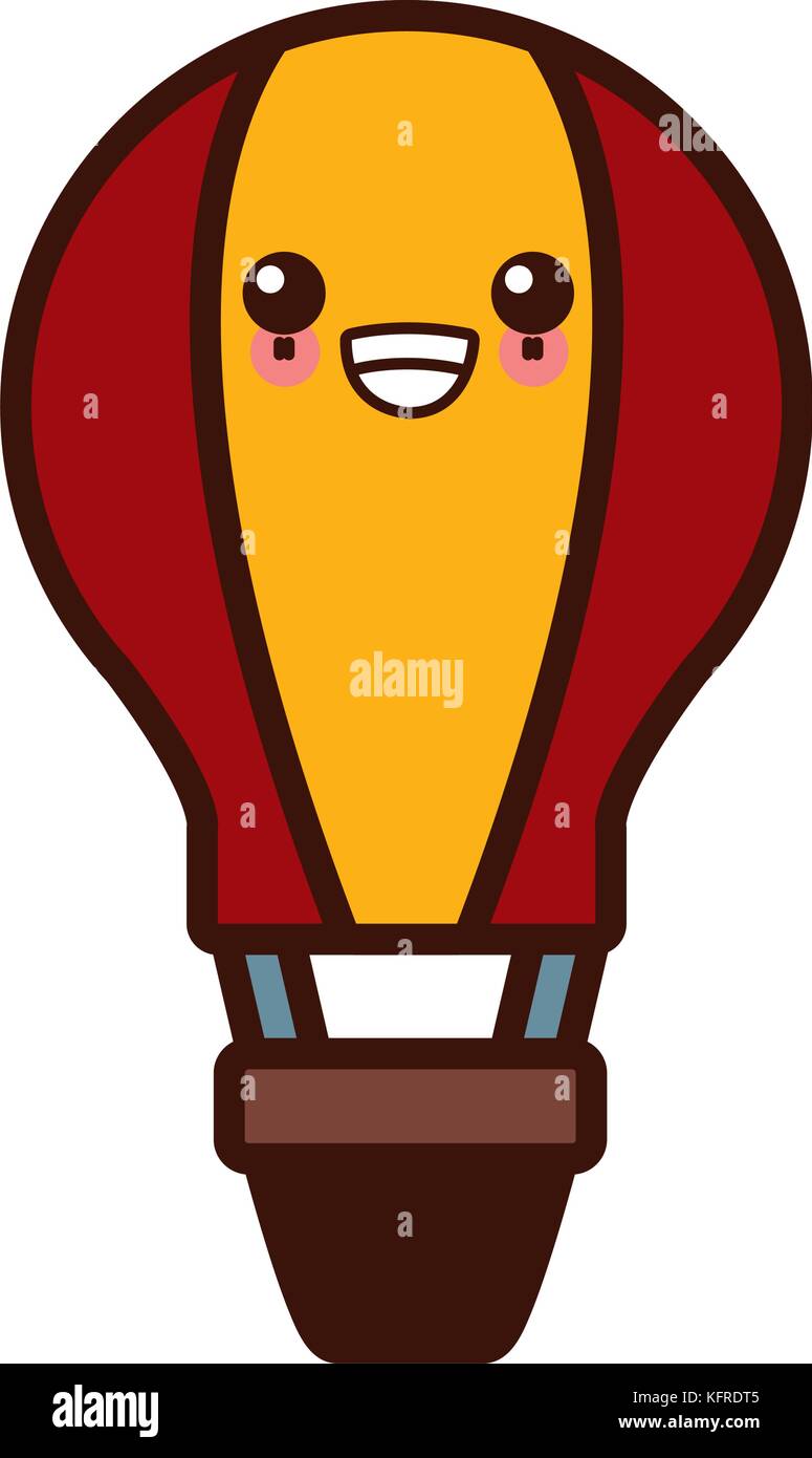 Hot air balloon cute kawaii cartoon Stock Vector Image & Art - Alamy