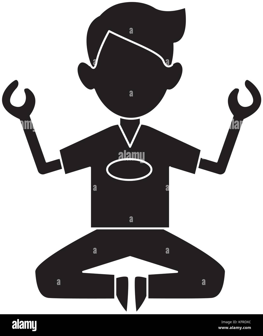 Man doing yoga Stock Vector Image & Art - Alamy