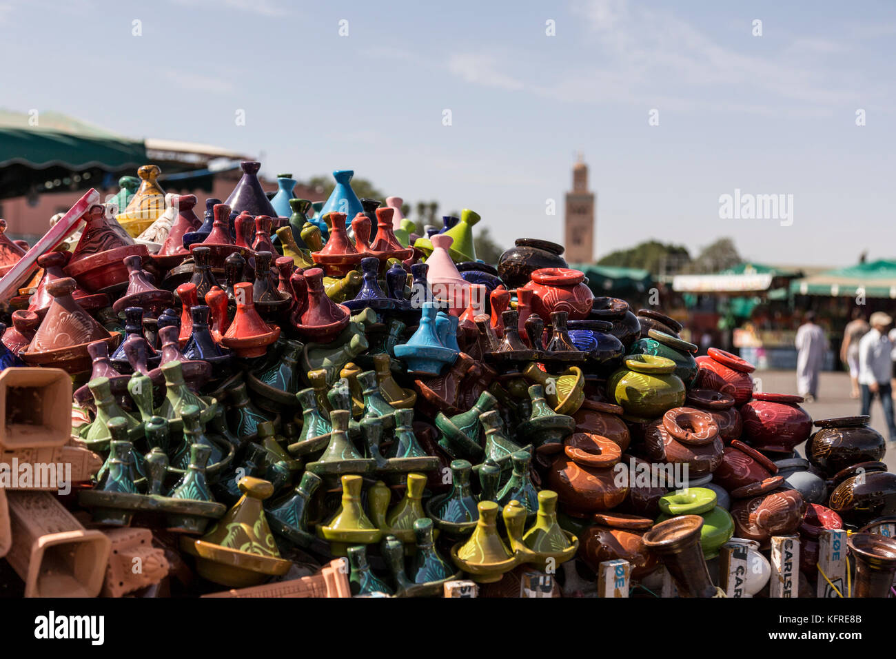 marrakesh, Morocco, 14 October, 2017: Busy, famous Jemaa El Fna market ...