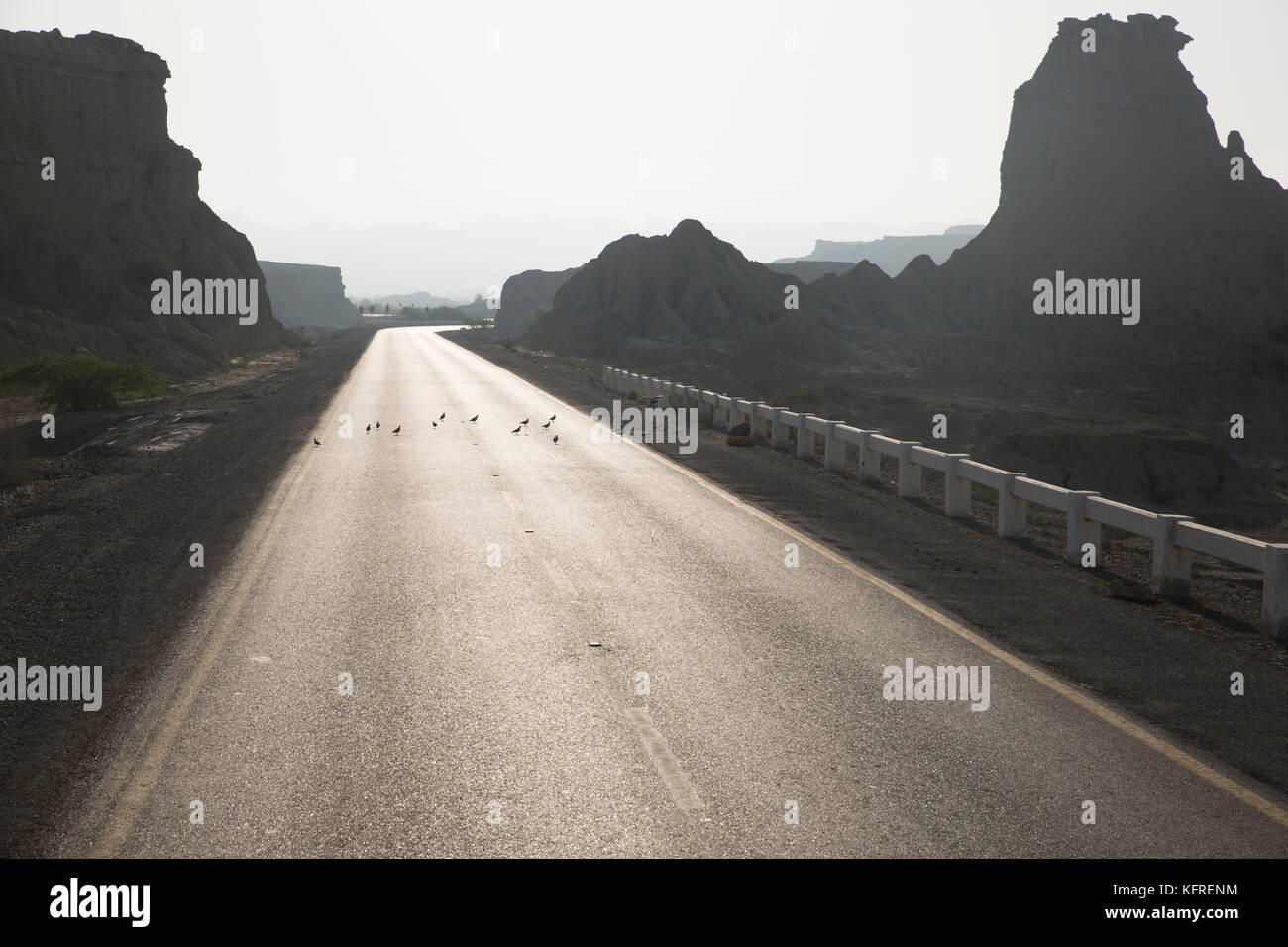 Highway Between Mountains Stock Photo - Alamy