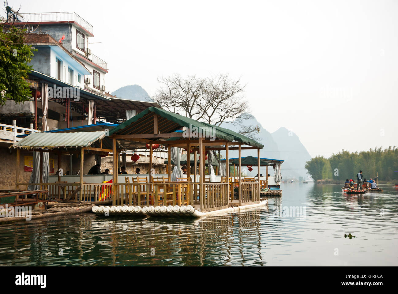 Bamboo rafting along Yulong River, Guilin, China Stock Photo - Alamy