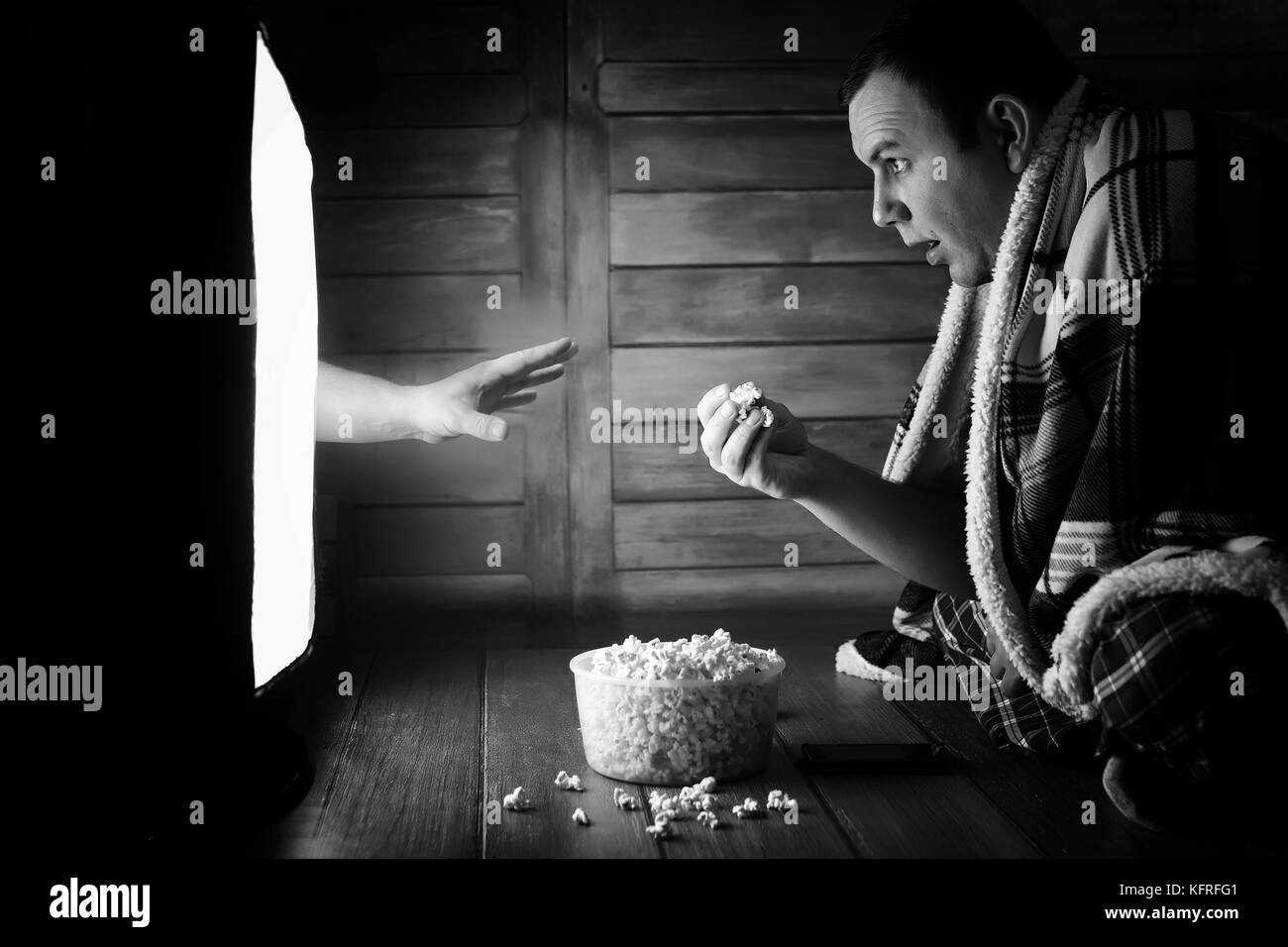 Horror tv Black and White Stock Photos & Images - Alamy