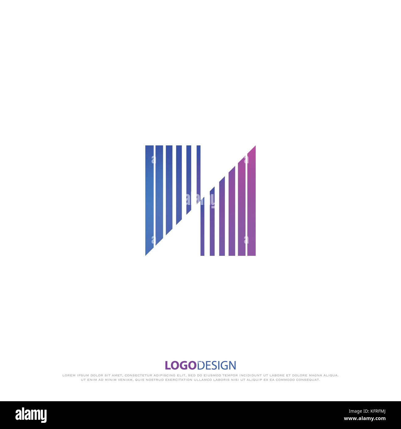 striped square, minimalist icon. vector logo design, corporate identity ...