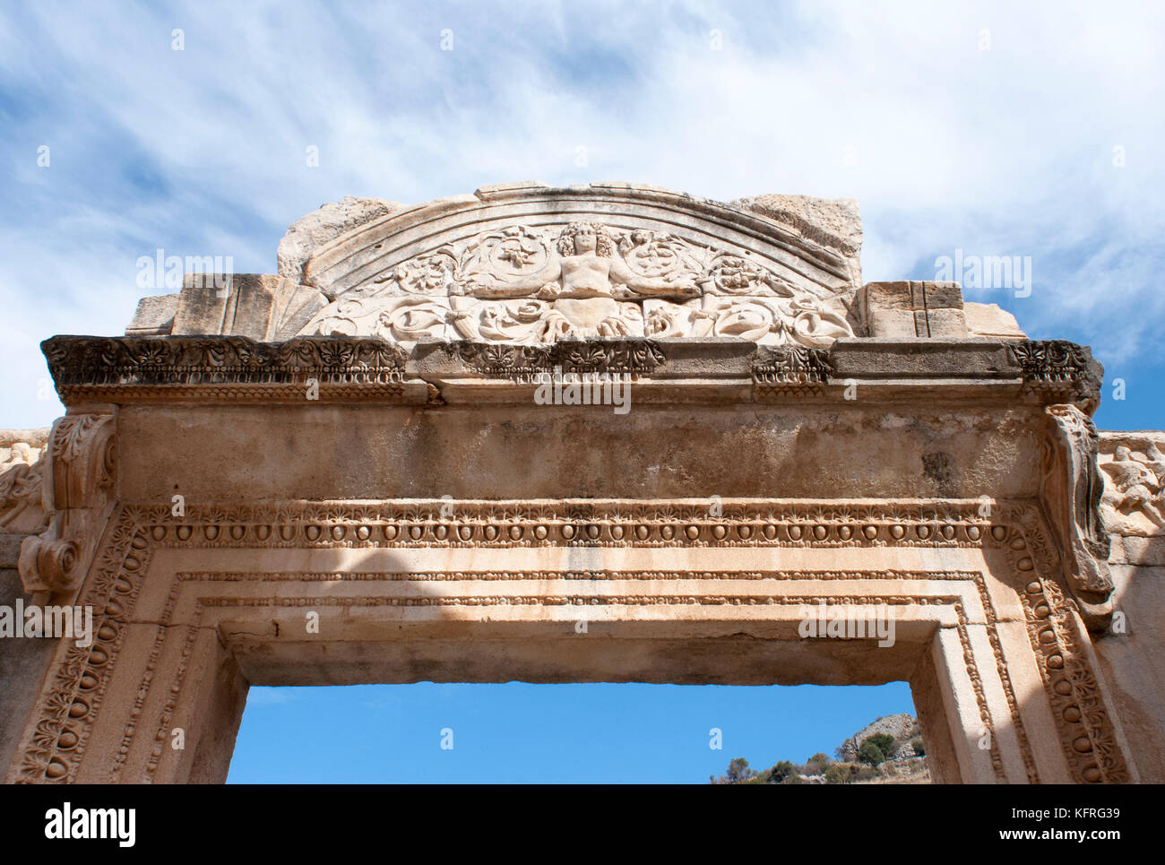 The arch of a gate inside Ephesus, the archaeological site of the ...