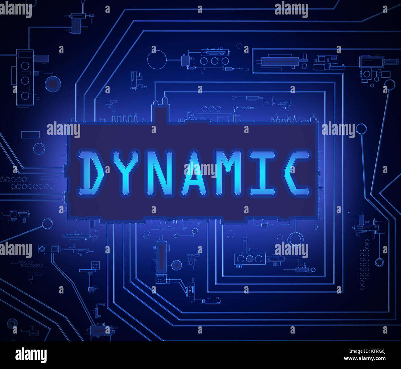 3d Illustration depicting printed circuit board components with a ...