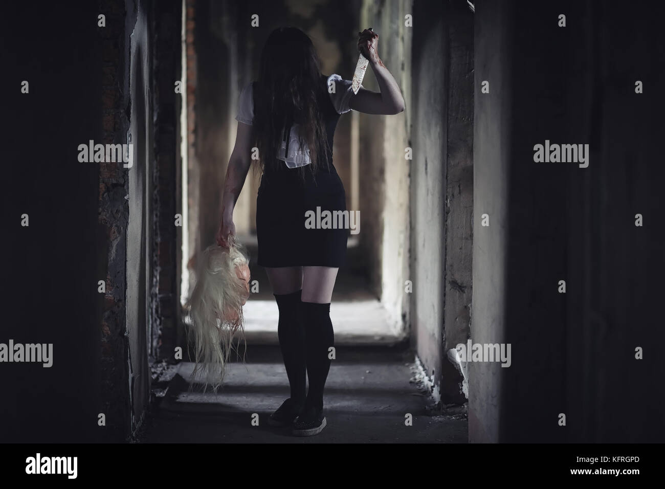 Asia ghost girl in the room Stock Photo - Alamy