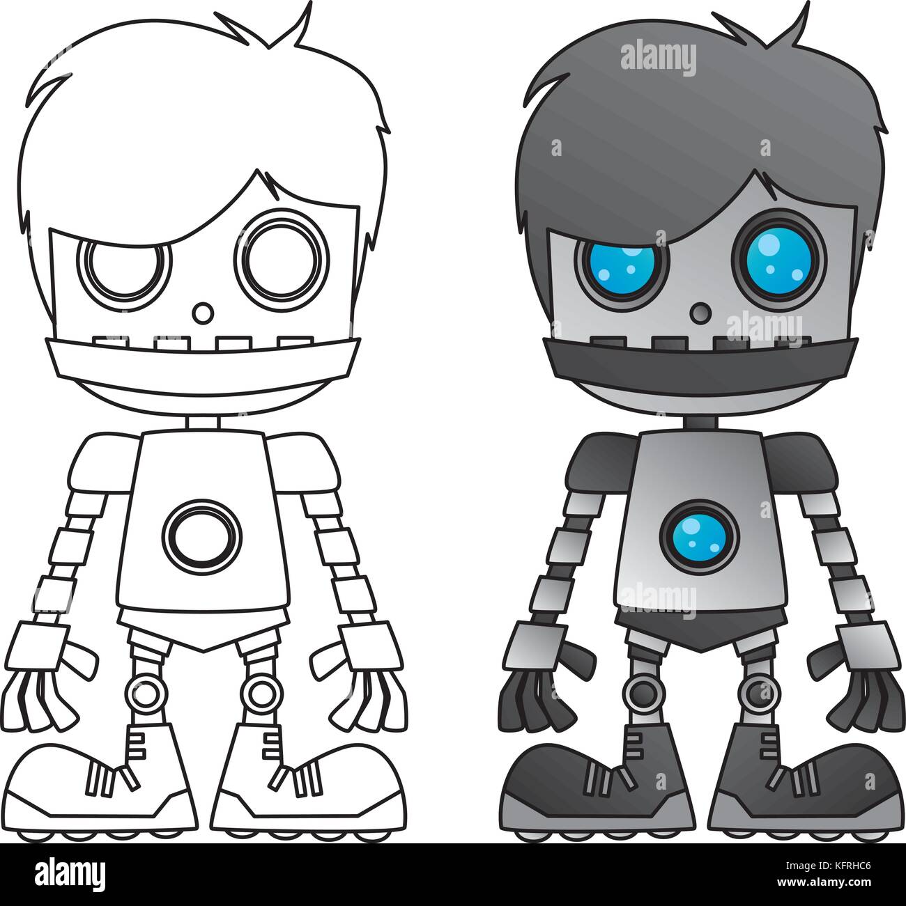 robot theme vector graphic art design illustration Stock Vector Image ...