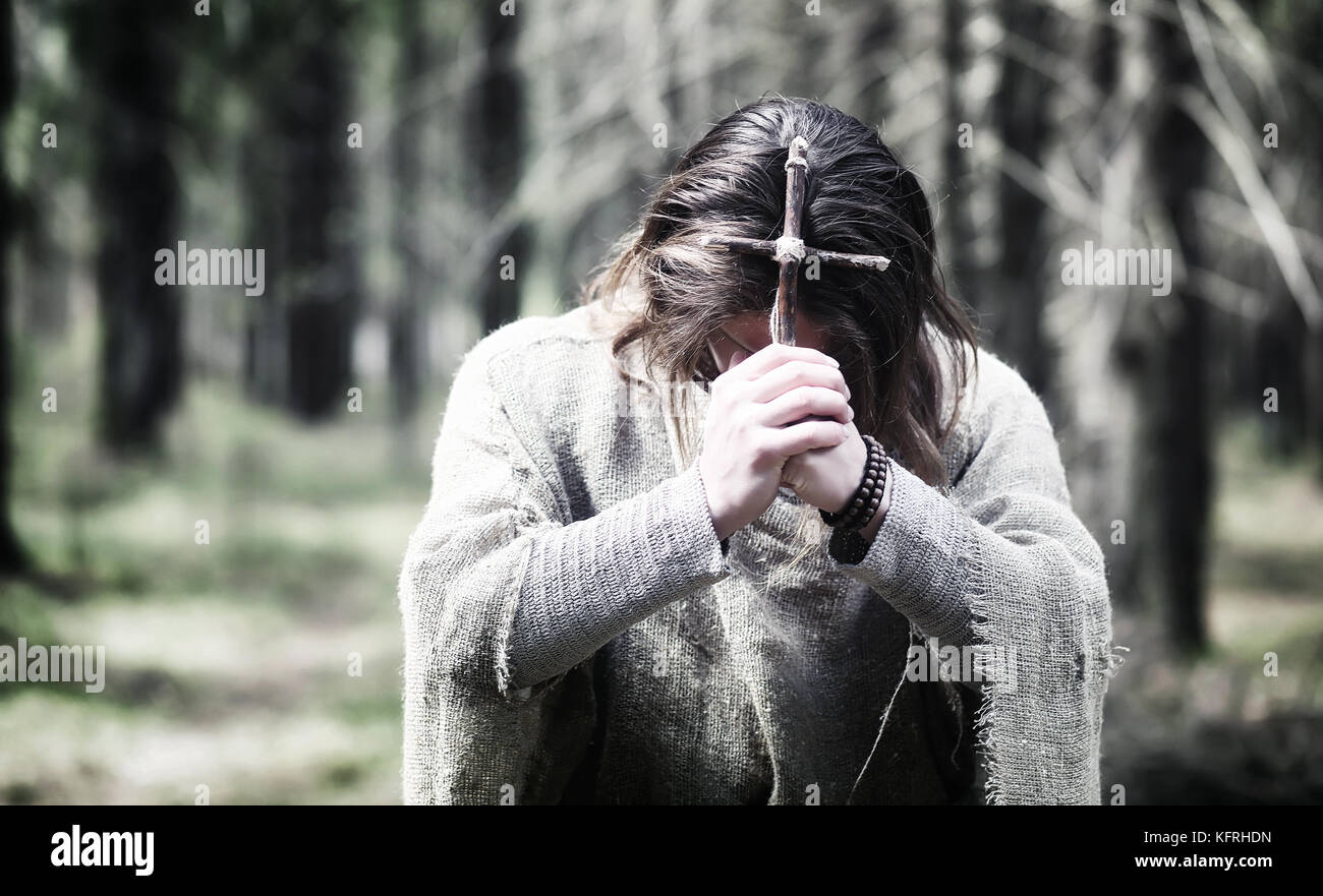 Fairy magician. A sorcerer with a glass sphere, a magical spell Stock ...