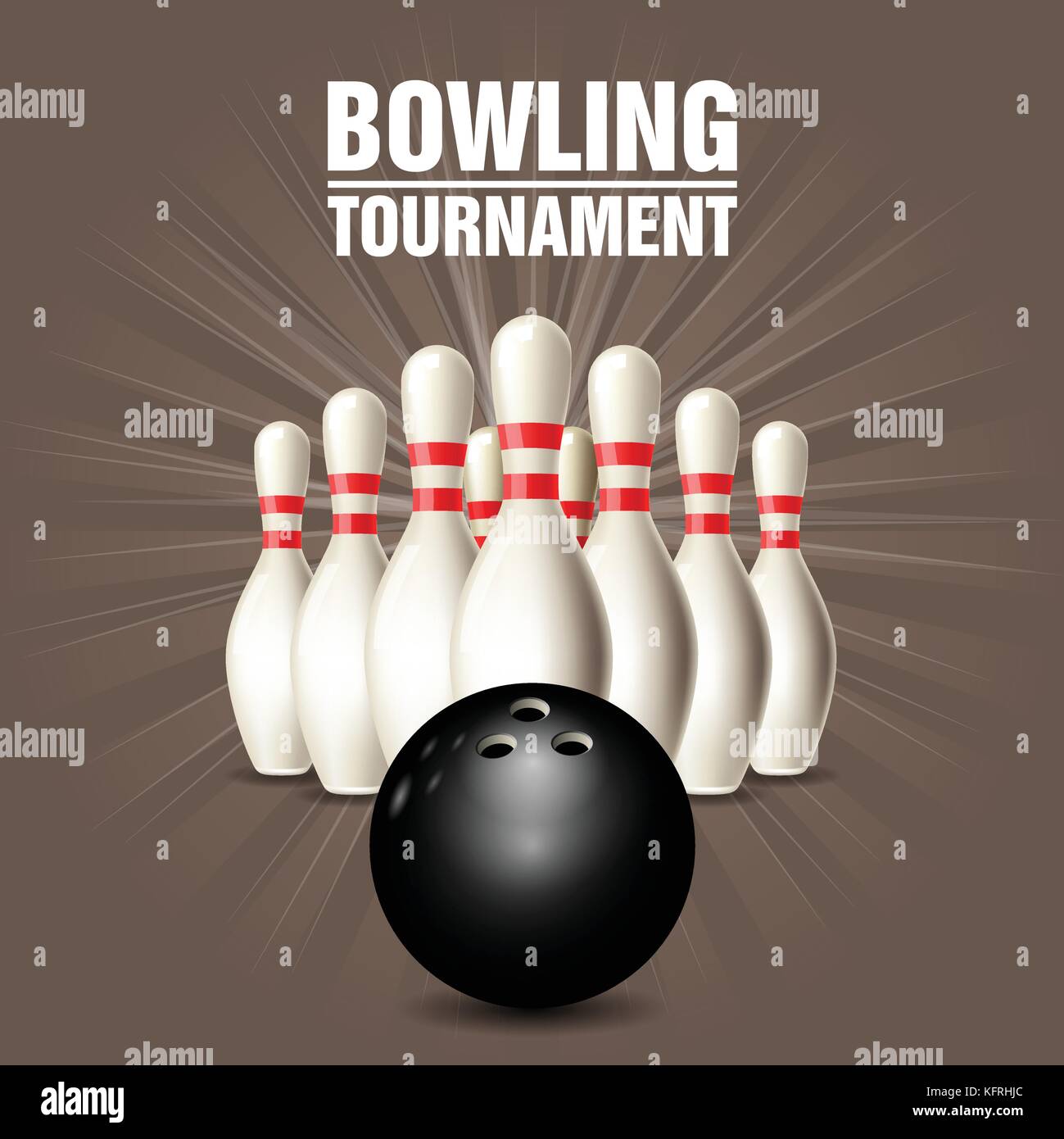 Set of bowling skittles and bowling ball - poster Stock Vector Image ...