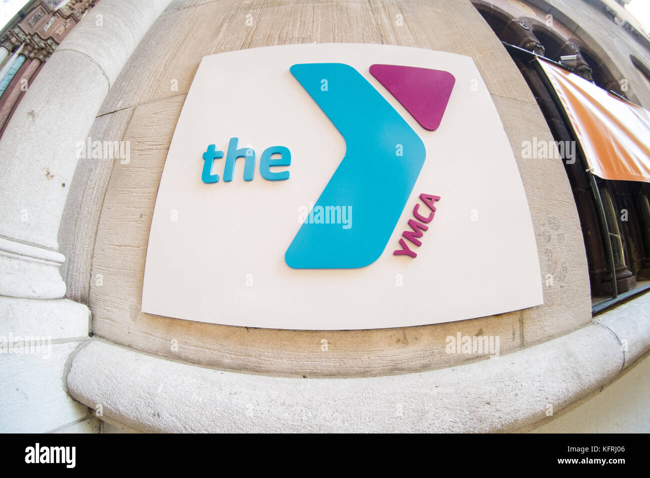 Sign for the West Side YMCA Hostel, New York City, N.Y.C, N.Y, United ...