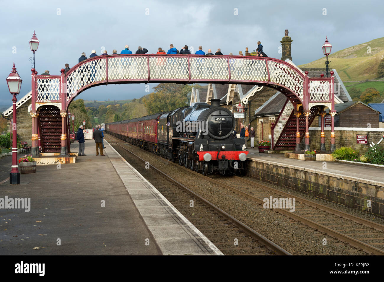 A steam special on the Settle-Carlisle railway line passes through ...