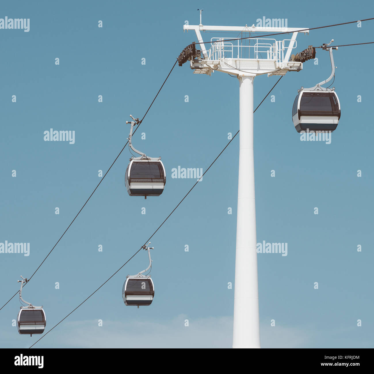 Passenger cable way cabins in the sky Stock Photo - Alamy