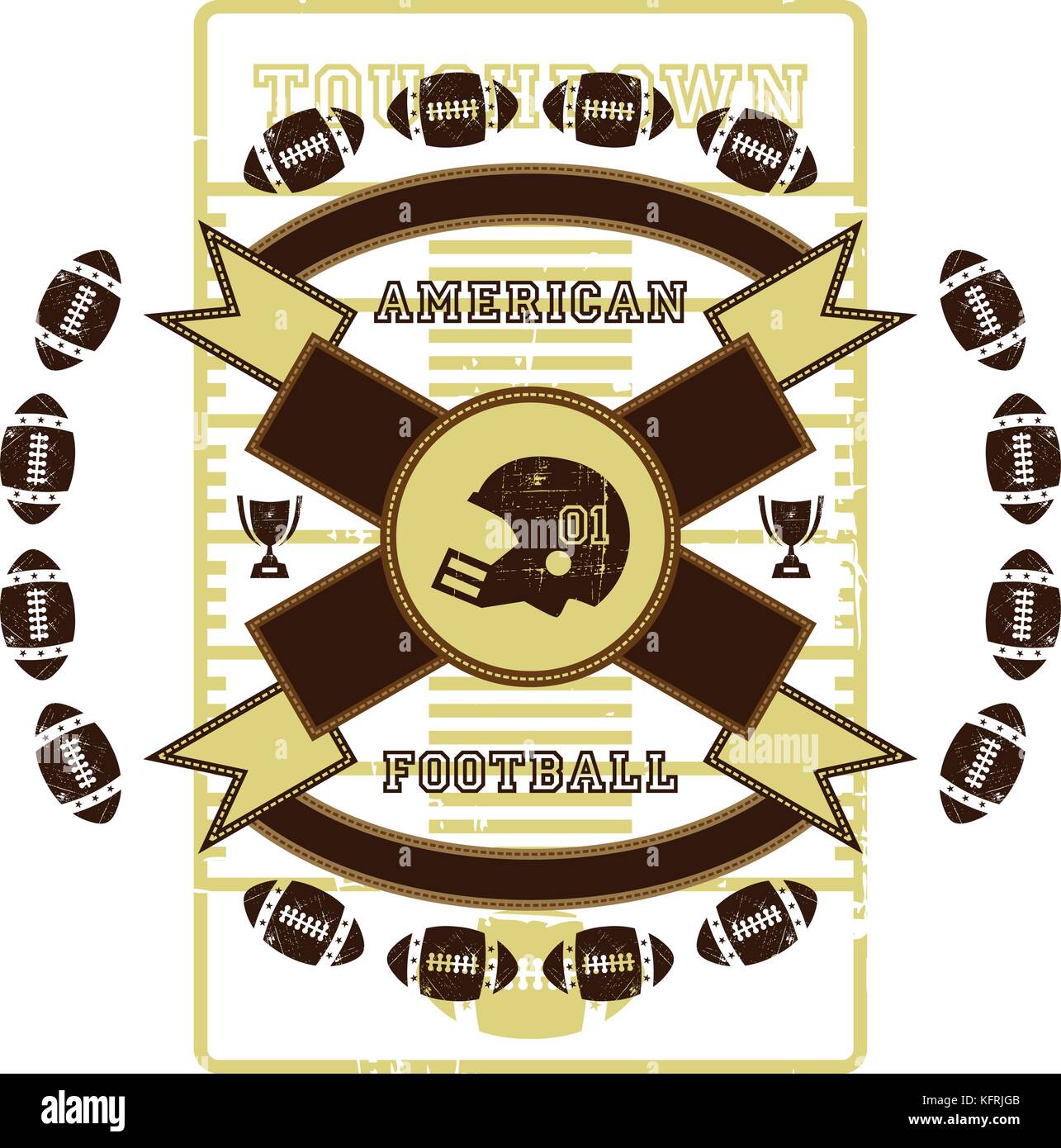 american football vector graphic art design illustration Stock Vector ...