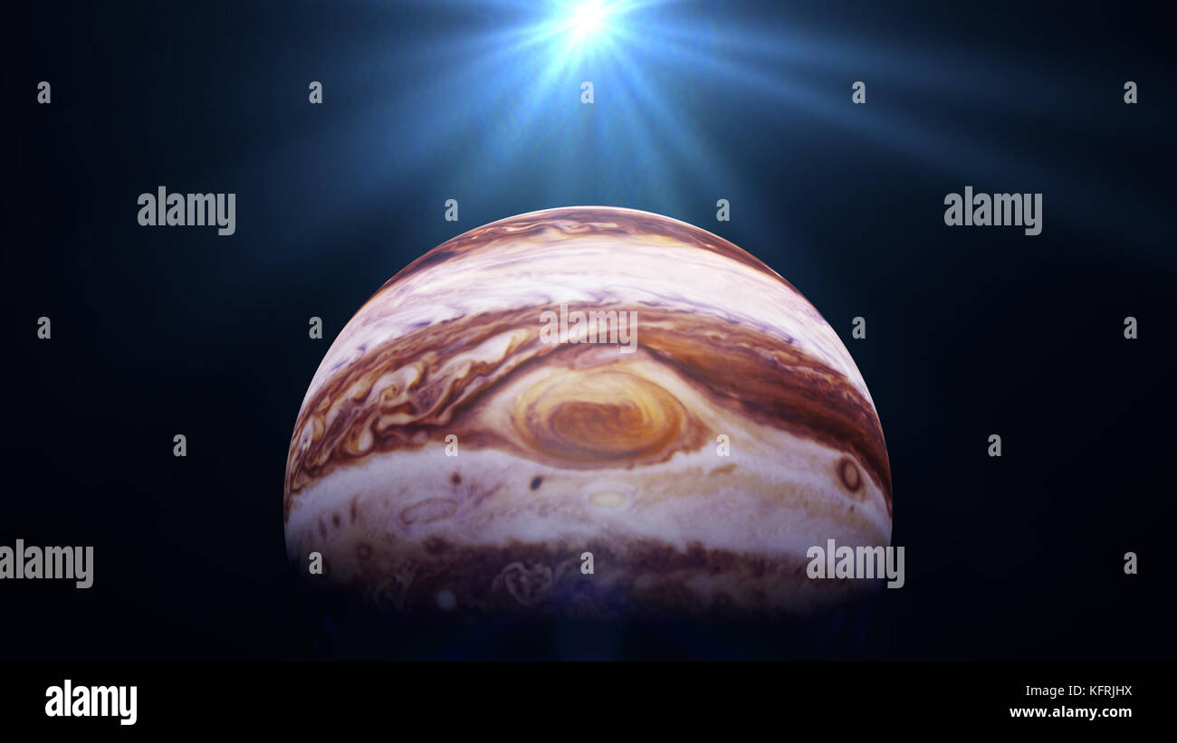 the planet Jupiter lit by the bright Sun Stock Photo - Alamy