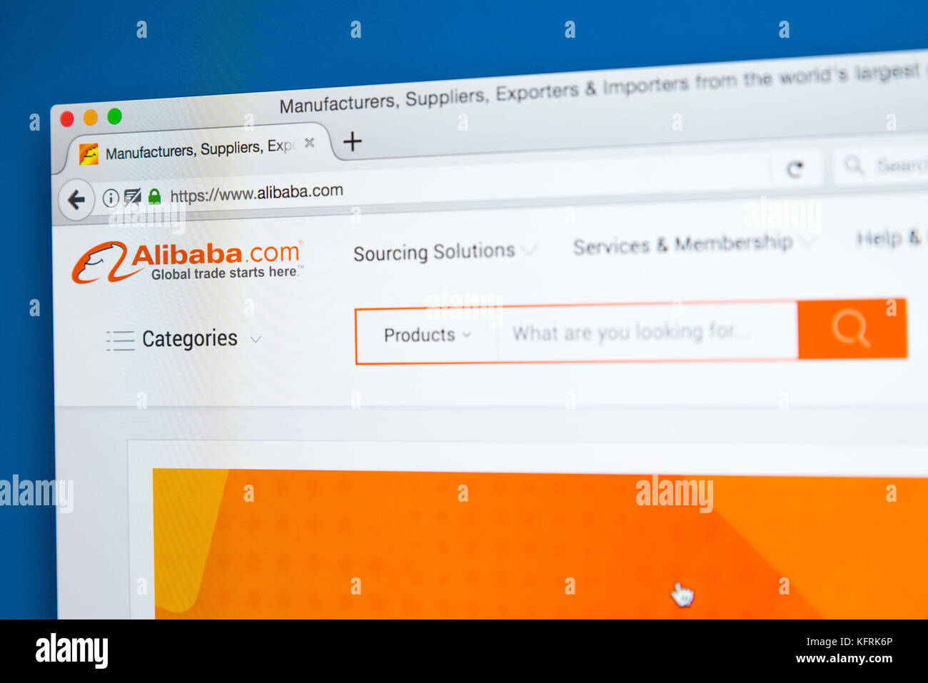 LONDON, UK - OCTBER 21ST 2017: The homepage of the official website for ...