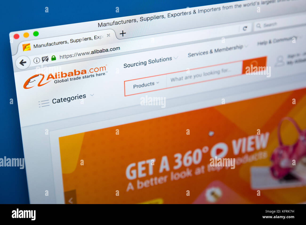 LONDON, UK - OCTBER 21ST 2017: The homepage of the official website for ...