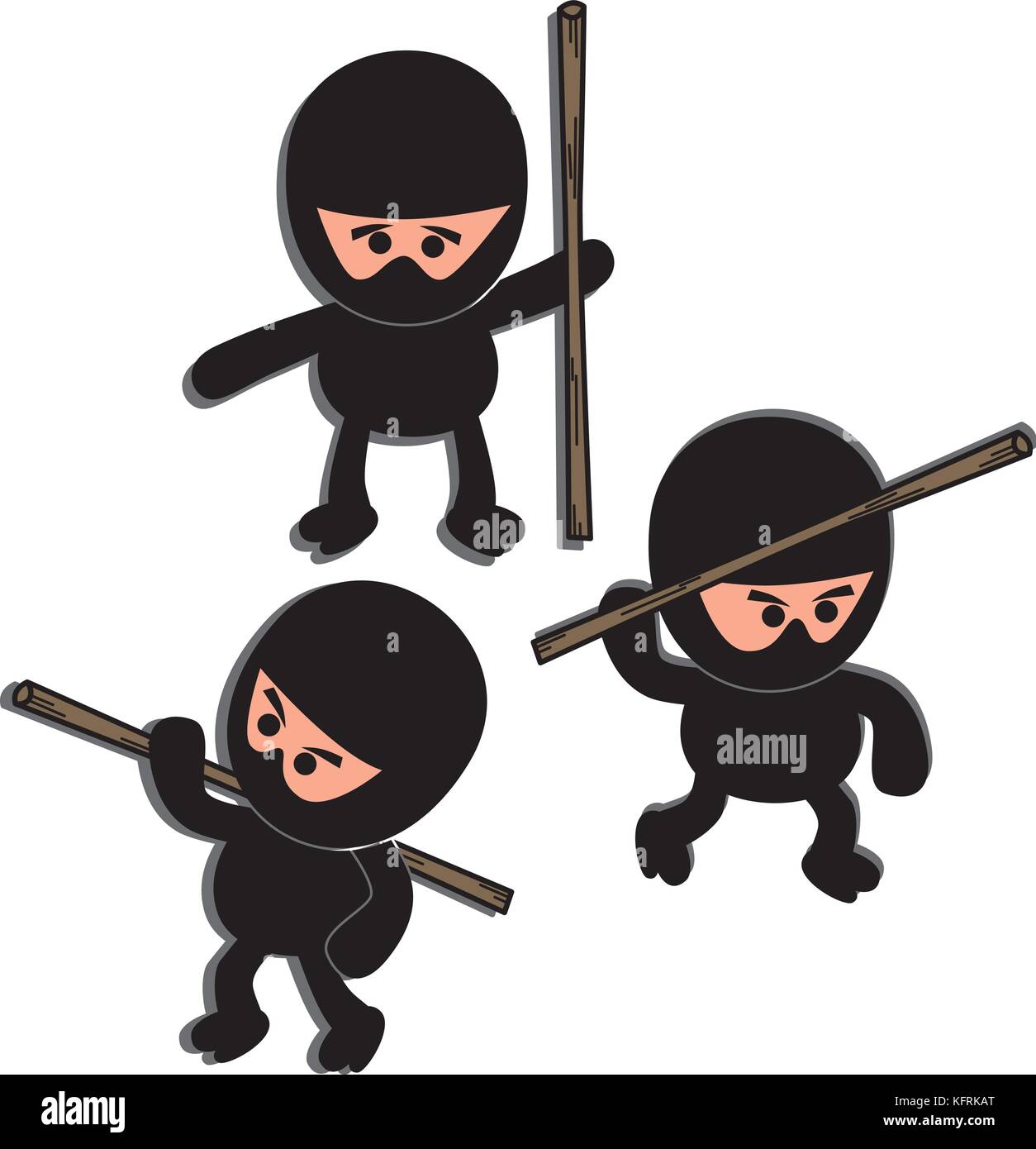 editable cartoon ninja vector graphic art design illustration Stock ...