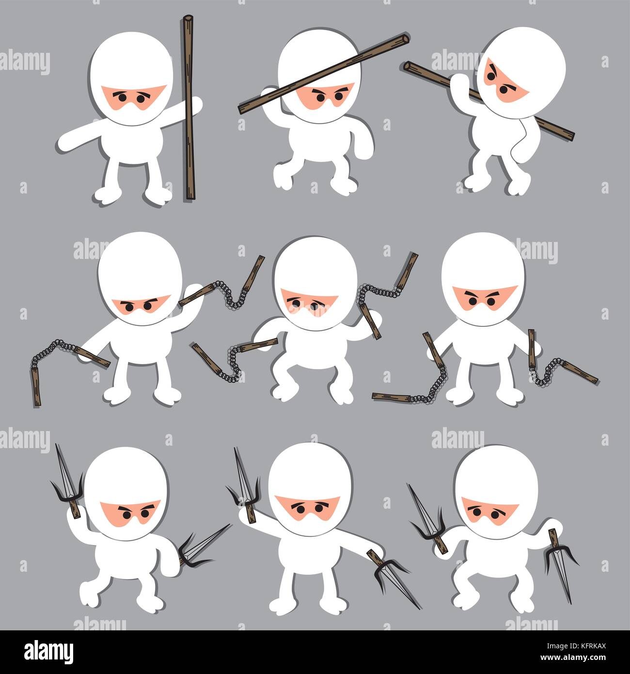 editable cartoon ninja vector graphic art design illustration Stock ...