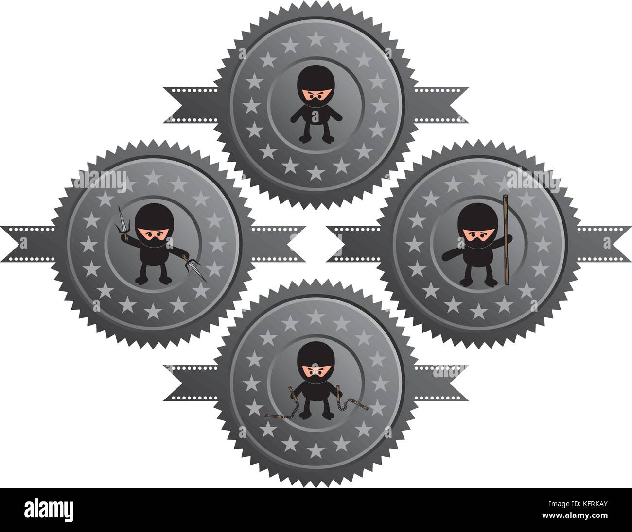editable cartoon ninja vector graphic art design illustration Stock ...