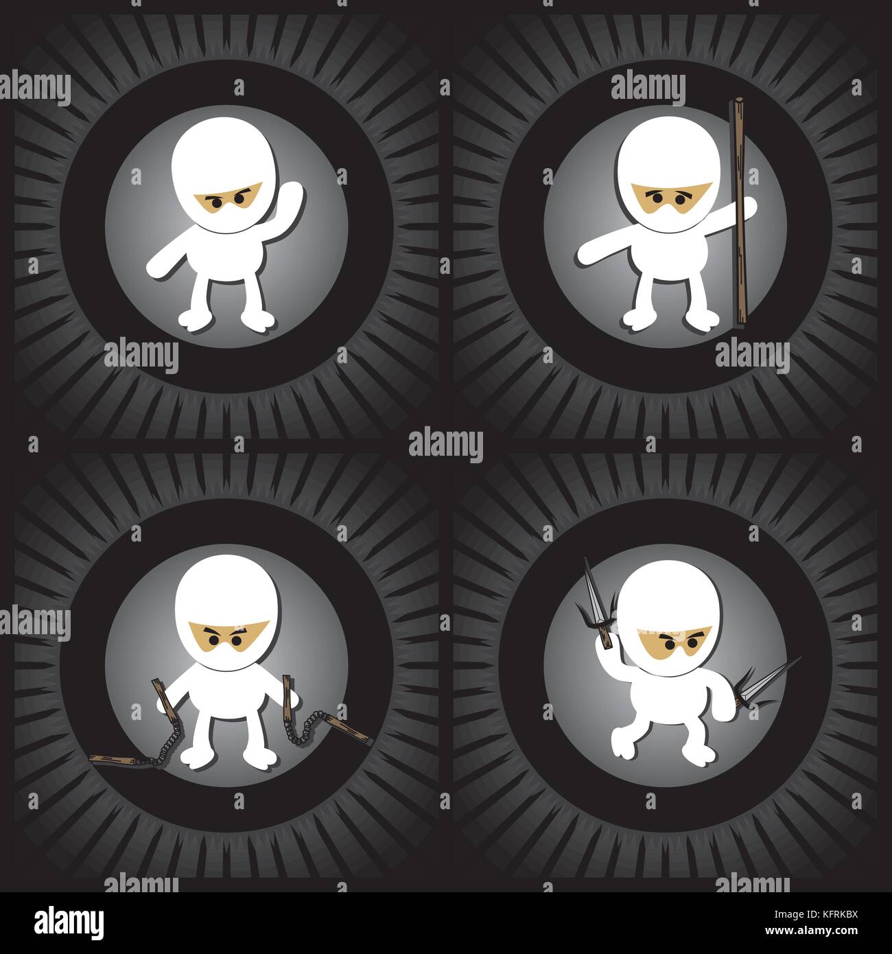 editable cartoon ninja vector graphic art design illustration Stock ...