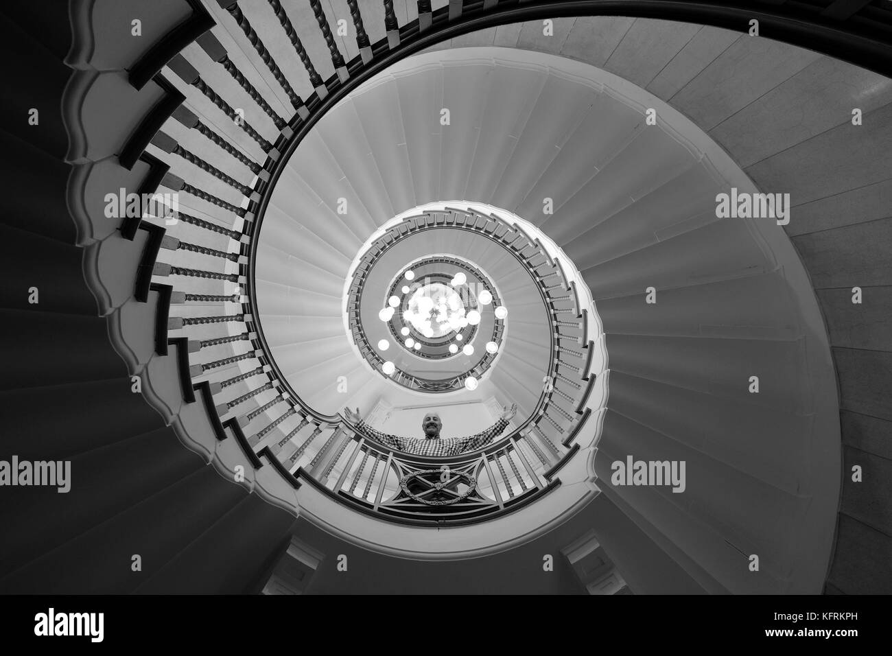 Cecil Brewer Spiral Staircase with Bocci lights at Heal's Furniture ...