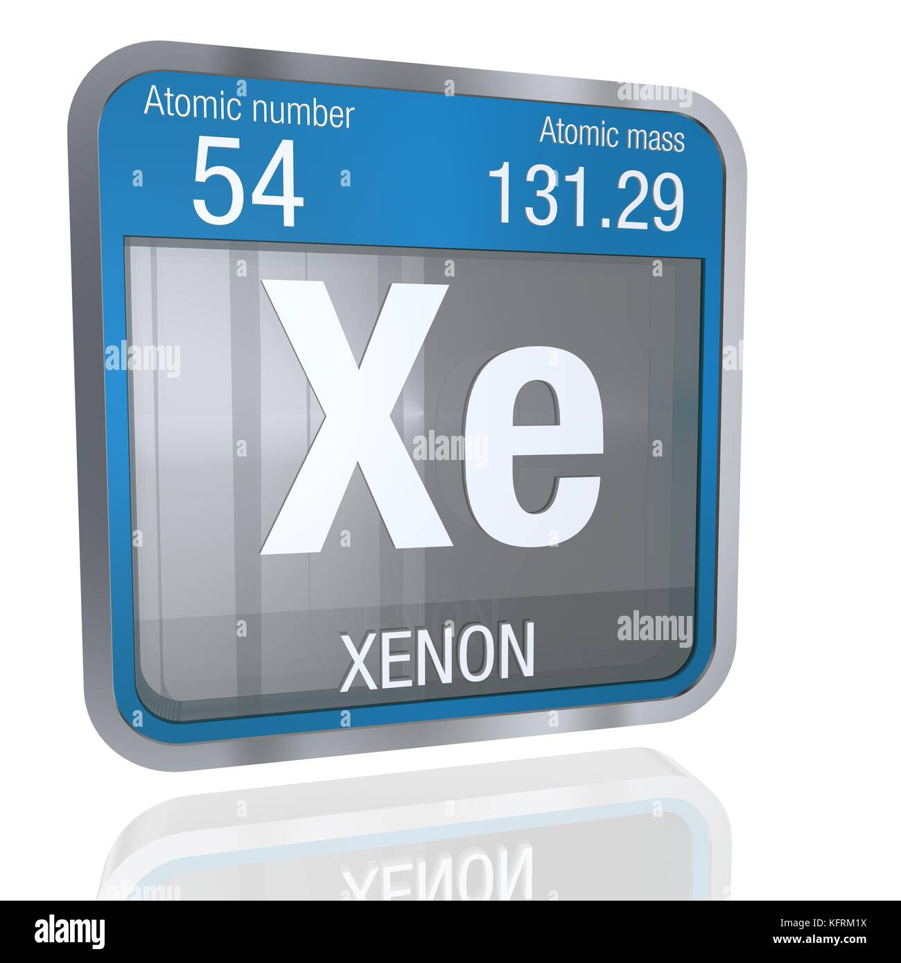 Xenon symbol in square shape with metallic border and transparent ...