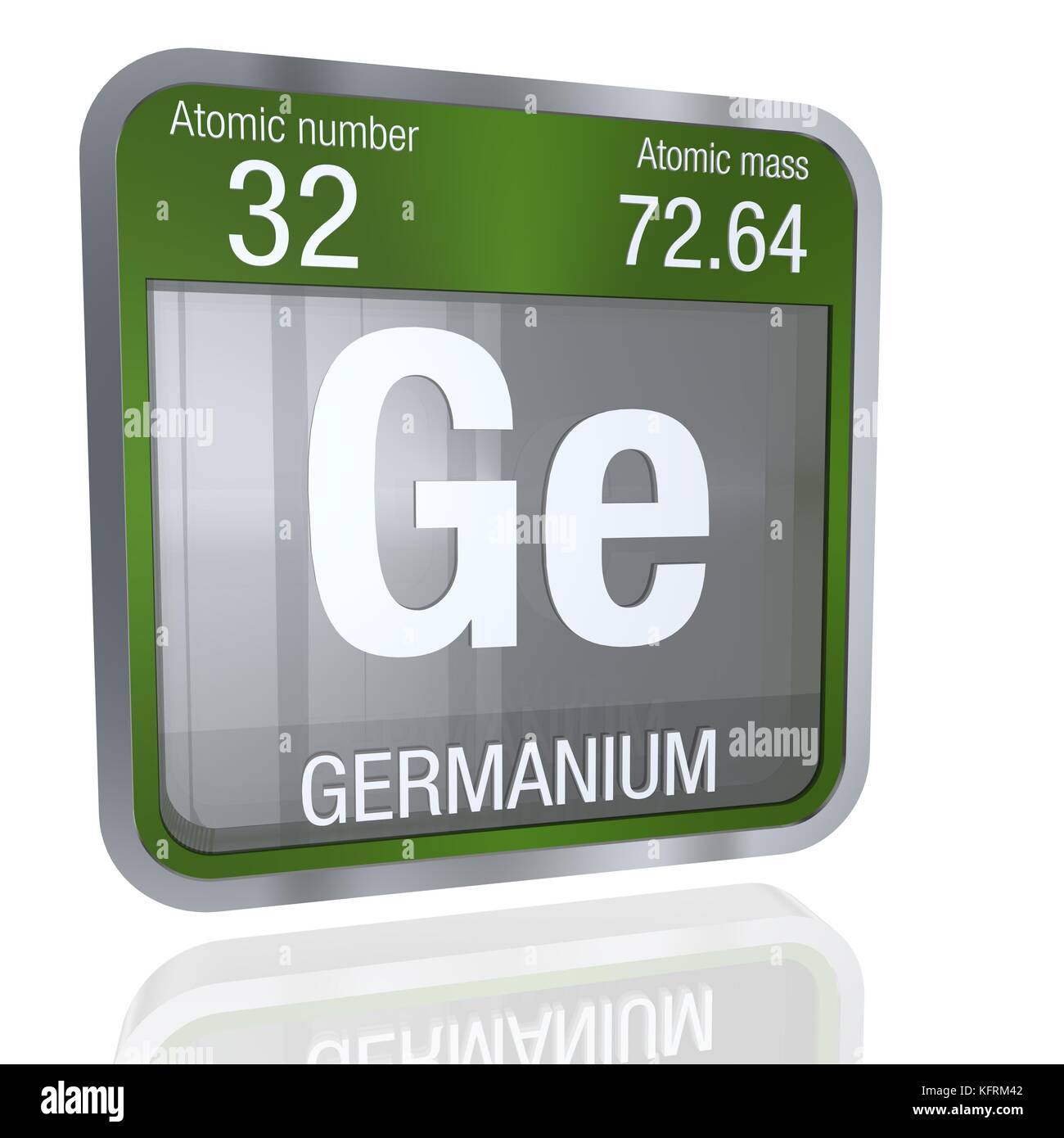 Germanium symbol in square shape with metallic border and transparent ...