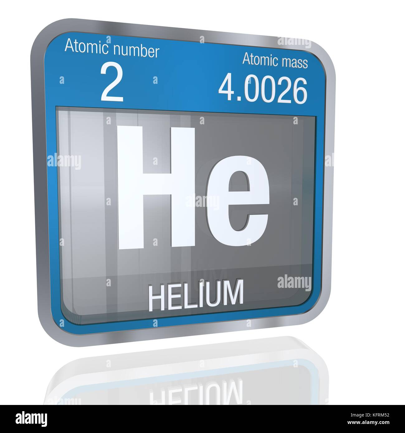 Helium symbol in square shape with metallic border and transparent ...